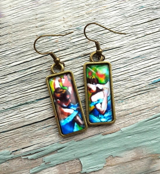 Edgar Degas Blue Dancers inspired earrings | Inspire Uplift