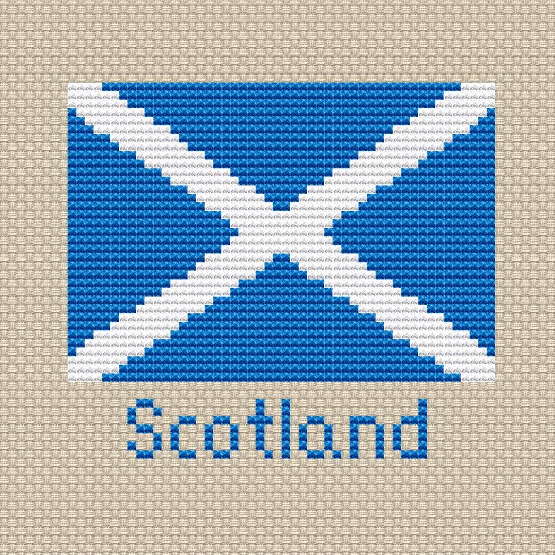 Scotland Map Cross Stitch pattern modern, Scottish Flag - Inspire Uplift