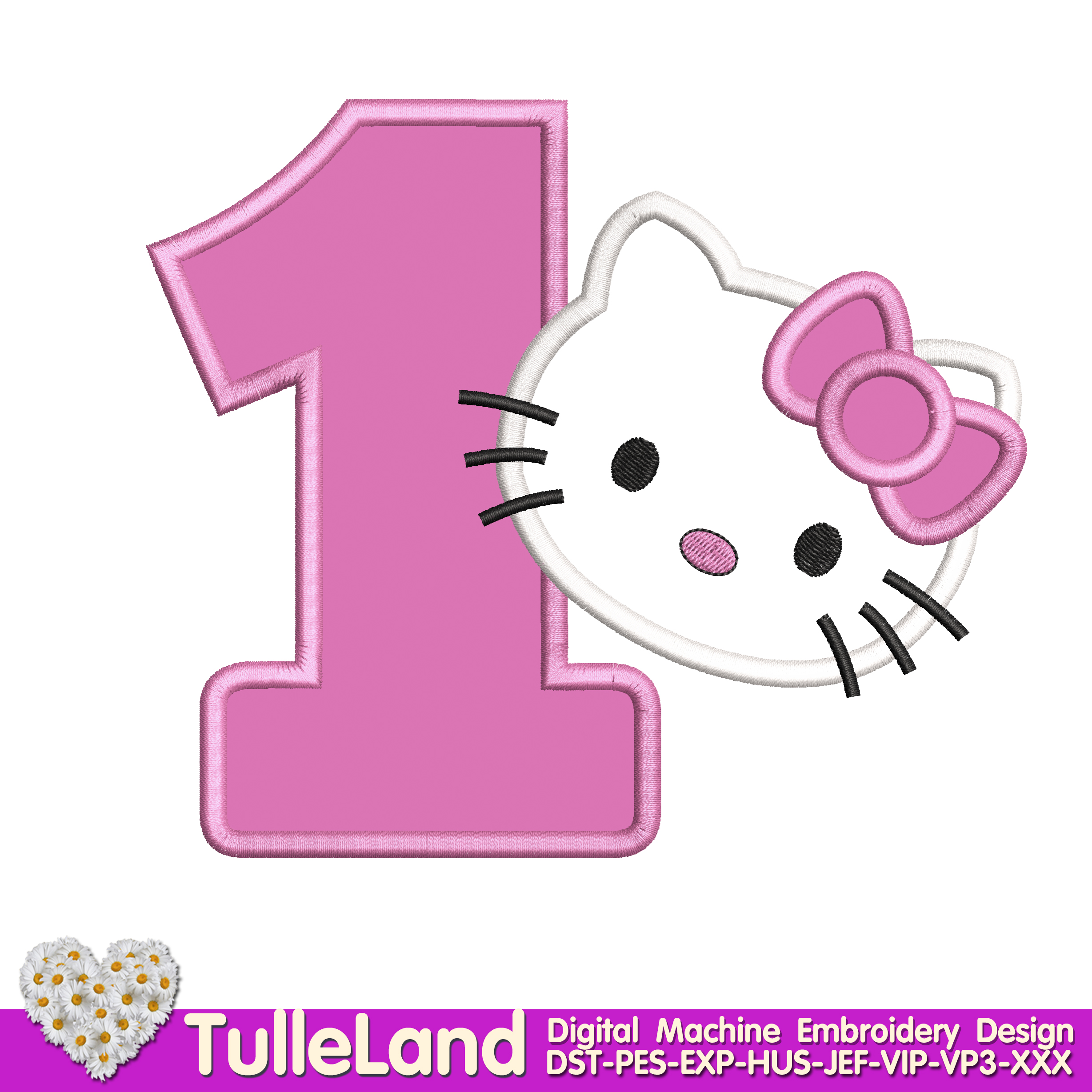 Kids Cute Kitty With Number One 1st Birthday Design Inspire Uplift