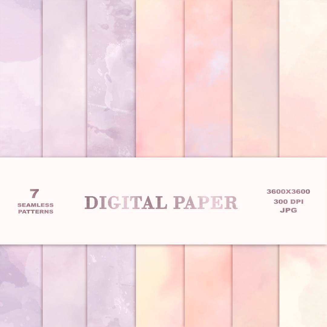 Pastel Digital Paper, Pink Digital Paper Pack, Pastel Colors - Inspire ...