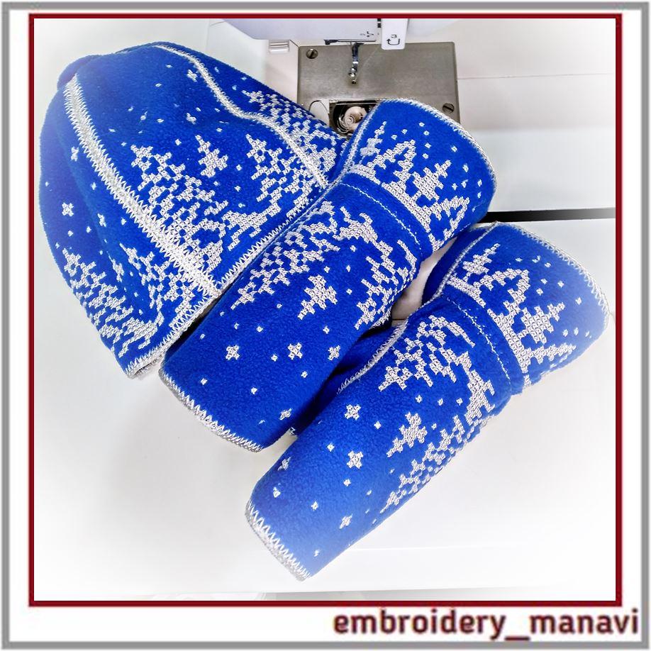 In the hoop machine embroidery set of hat and mittens | Inspire Uplift