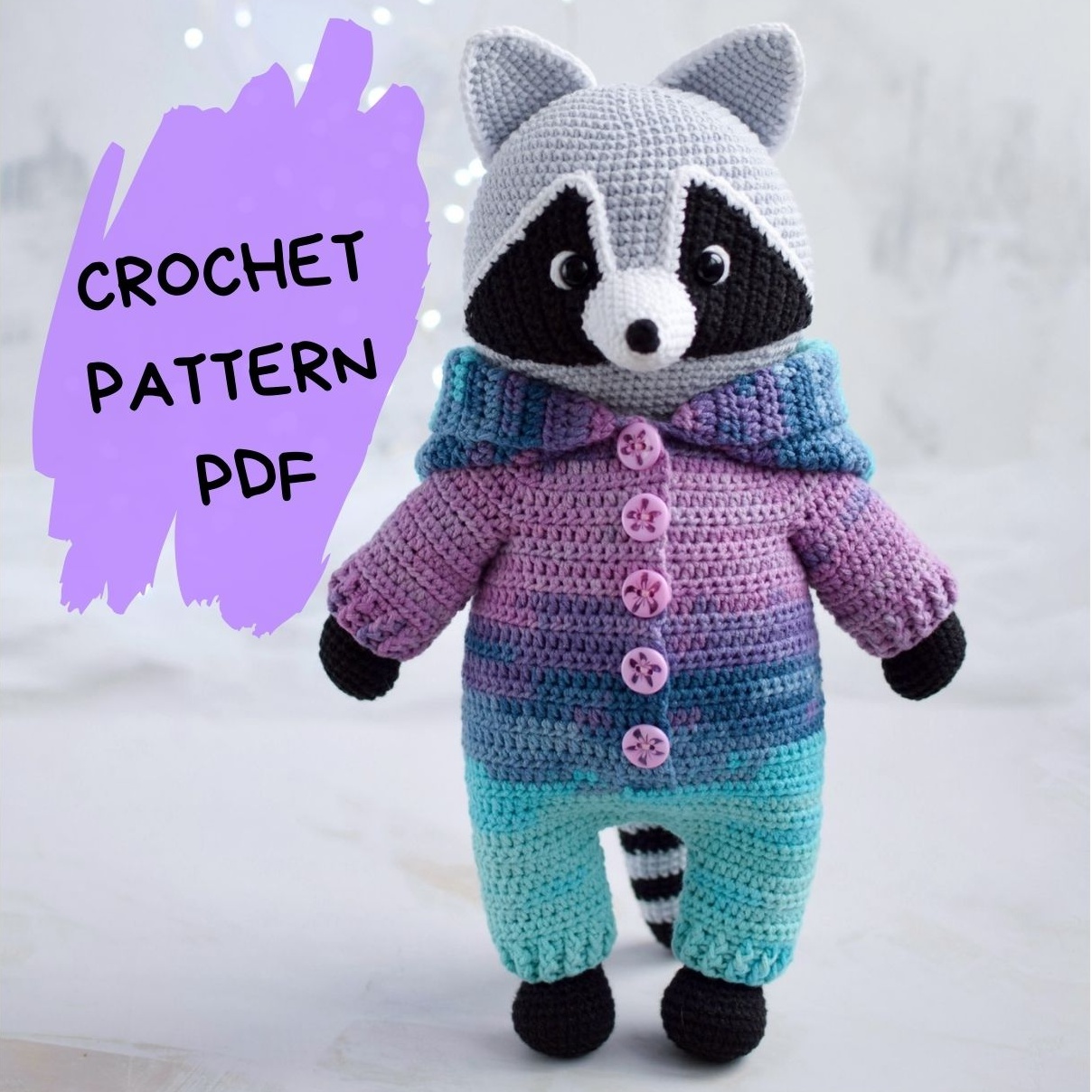 Crochet pattern Overalls for raccoon | Inspire Uplift