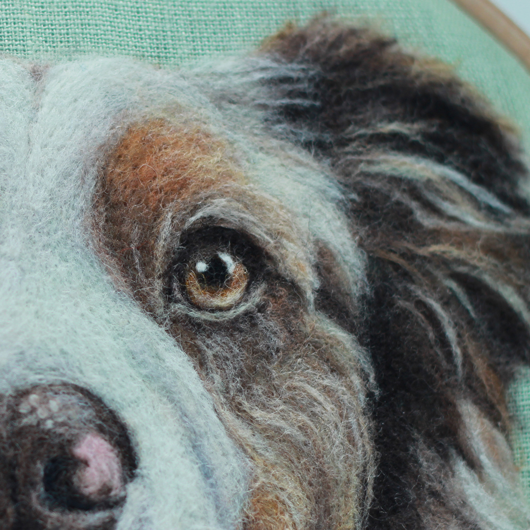 Needle Felted dog, Realistic pet portrait, Pet memorial felt - Inspire ...