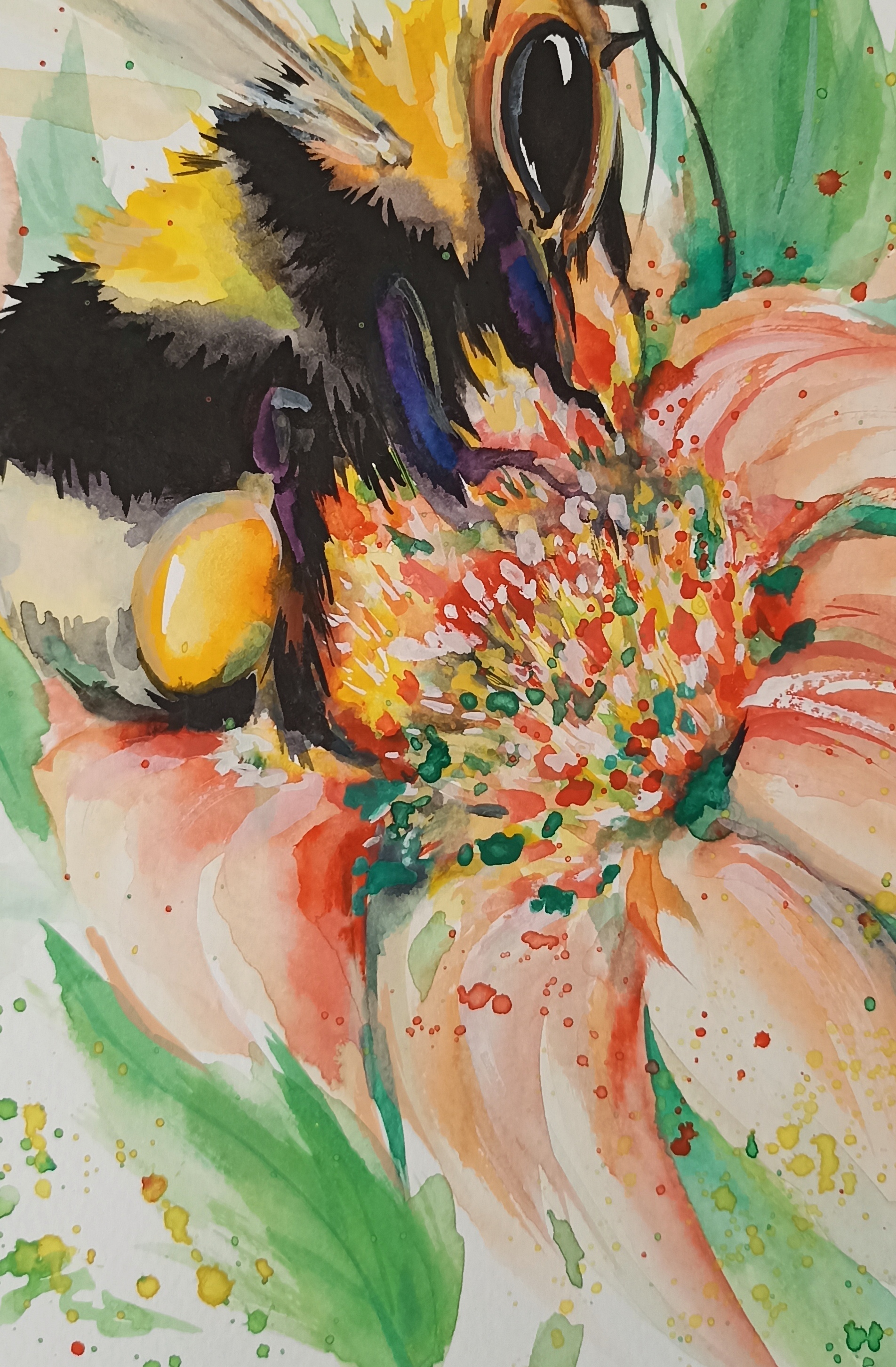 Watercolor original bumblebee new painting by Anne Gorywine - Inspire ...