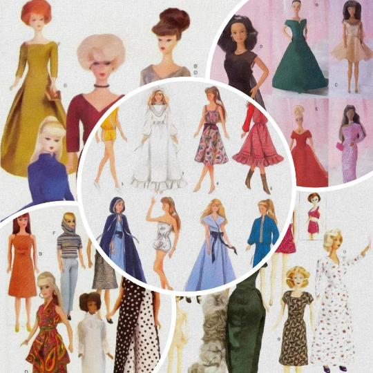 Digital | 5 SETS | Vintage Barbie Sewing Pattern | Wardrobe - Inspire ...