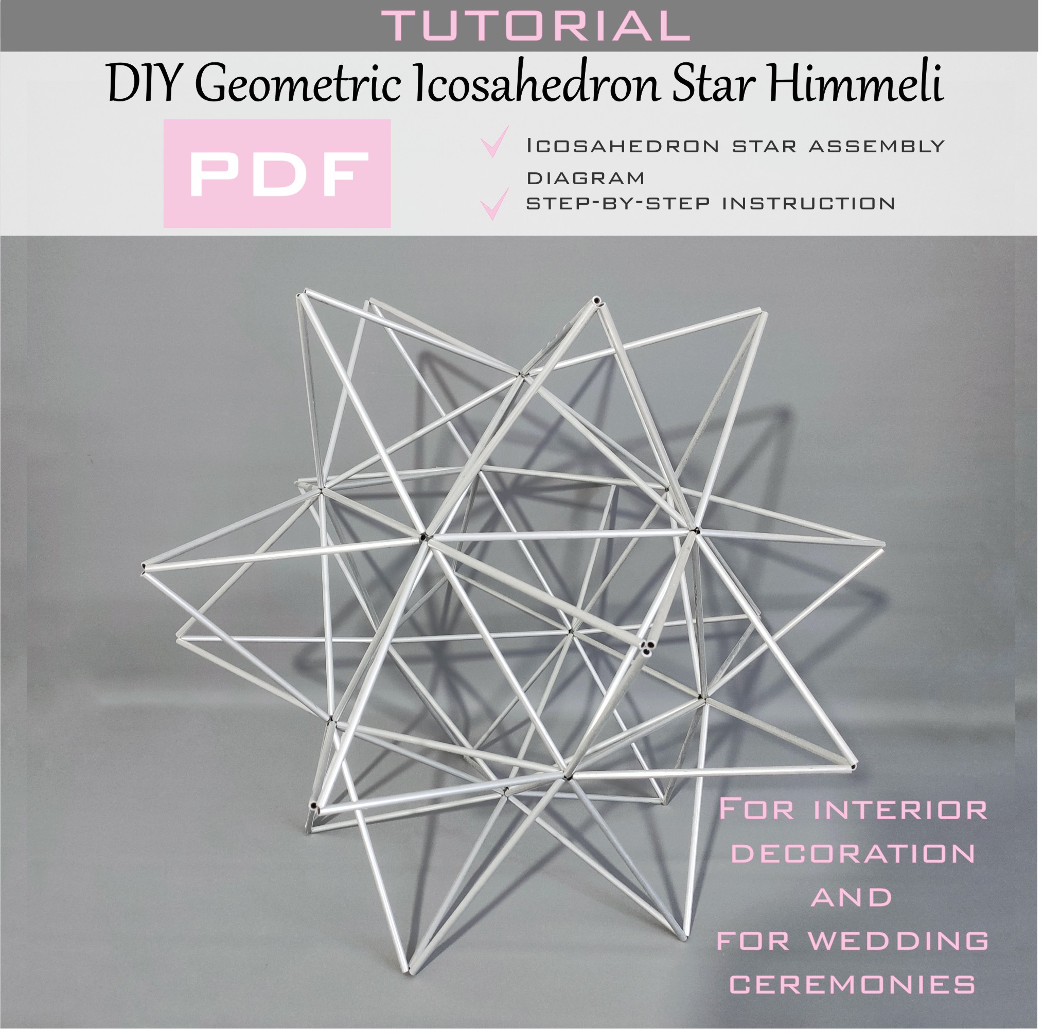 DIY stellar icosahedron Himmeli for wedding centerpiece, dec - Inspire ...