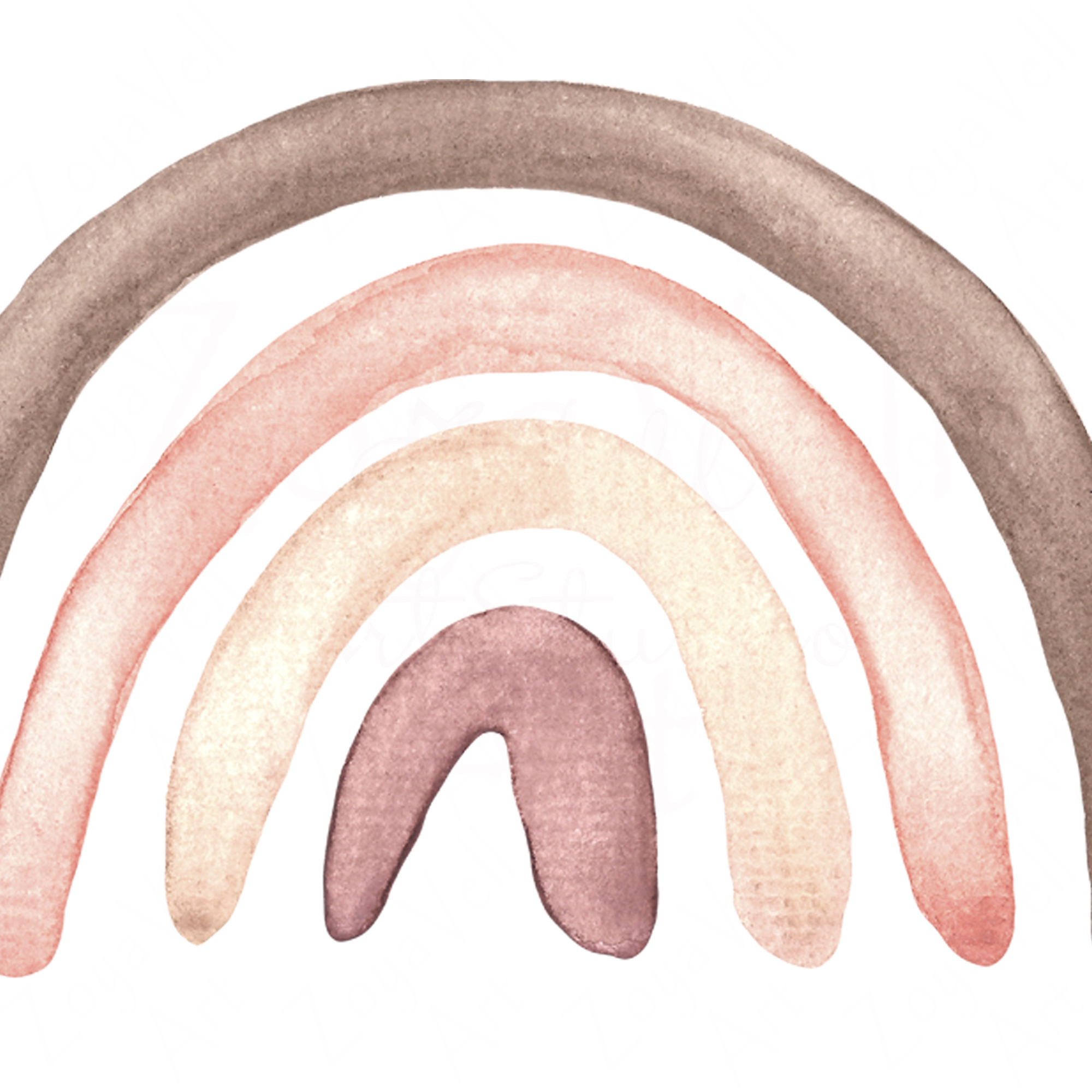 Rainbow clip art watercolor Boho rainbow clipart Earth tones - Inspire ...