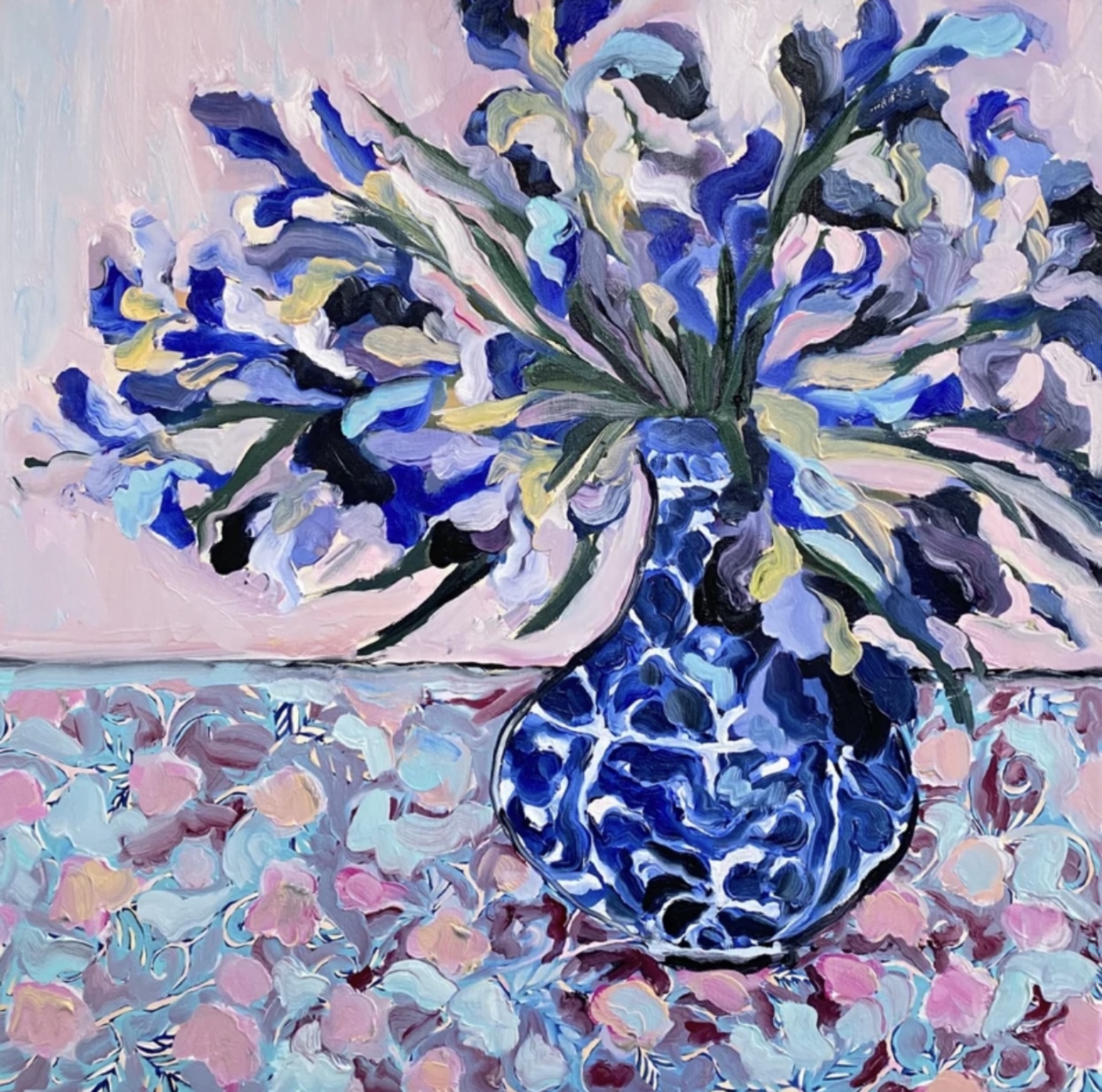 Irises, Still life, Original oil painting on canvas, Irises - Inspire ...