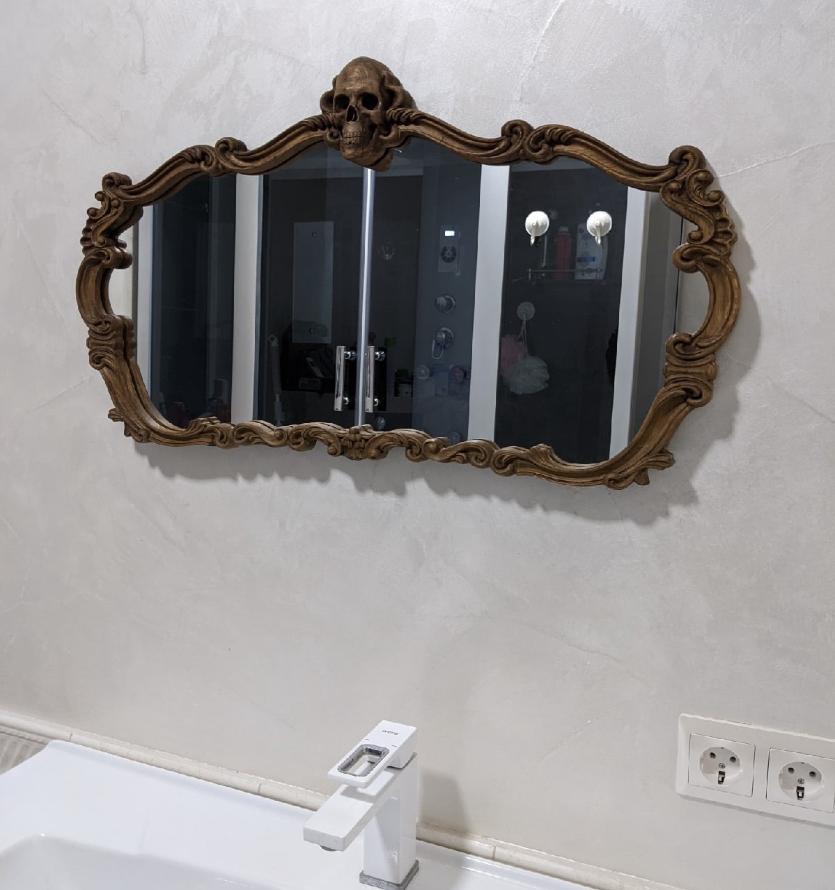 Wall mirror with skull Gothic wooden Mirror, Wall Mirror Car | Inspire ...