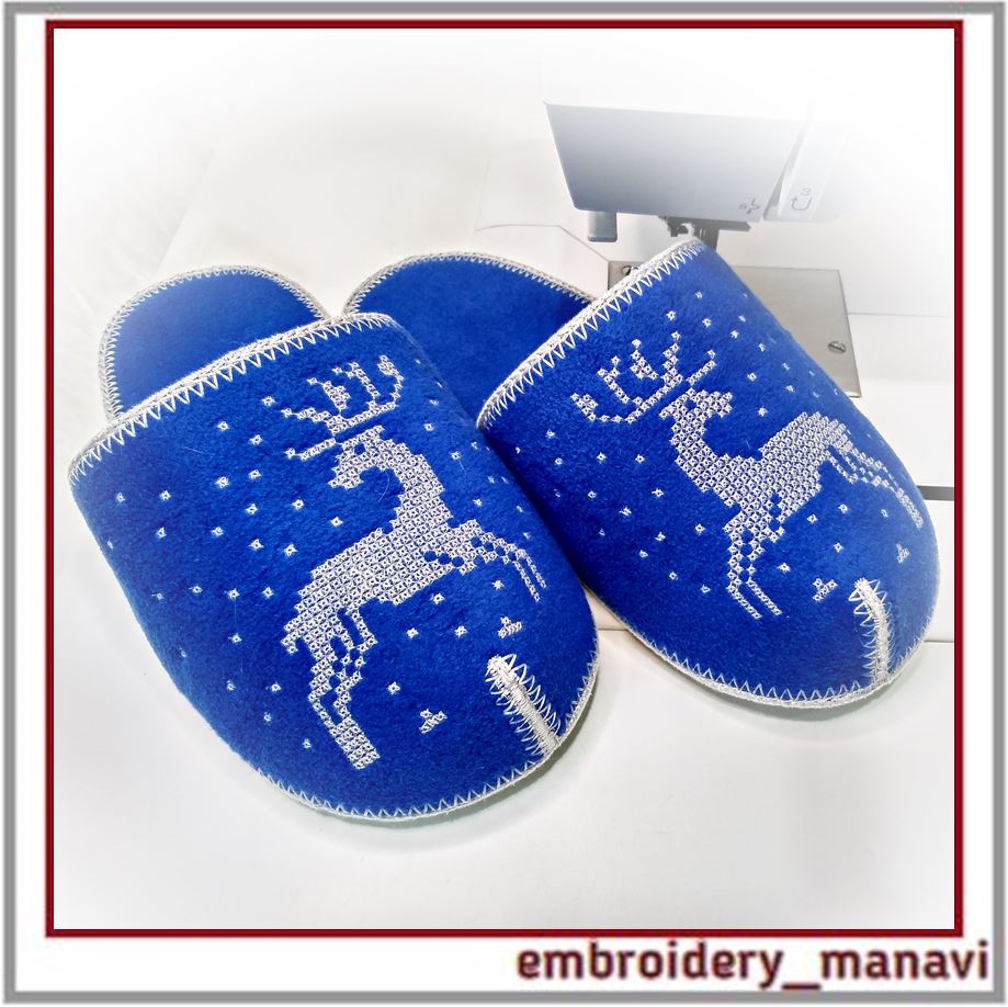 In the hoop Home slippers sizes M machine embroidery design | Inspire ...