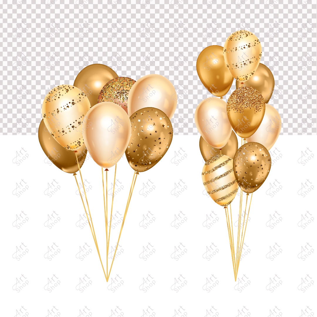 Gold Balloons Clipart, Party Balloons, Glitter balloons, Bal - Inspire ...