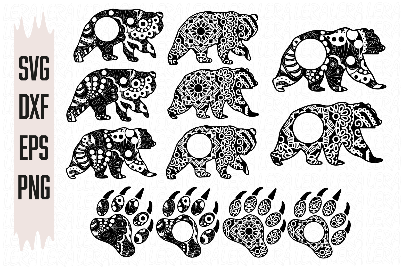Bear Zentangle SVG, Bear Mandala Svg, Animals Svg files, Dig | Inspire ...