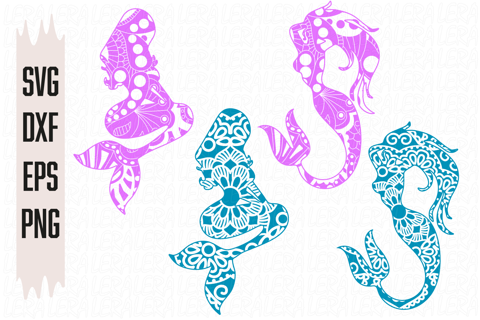 Mermaid Zentangle Svg files, Digital download - Inspire Uplift