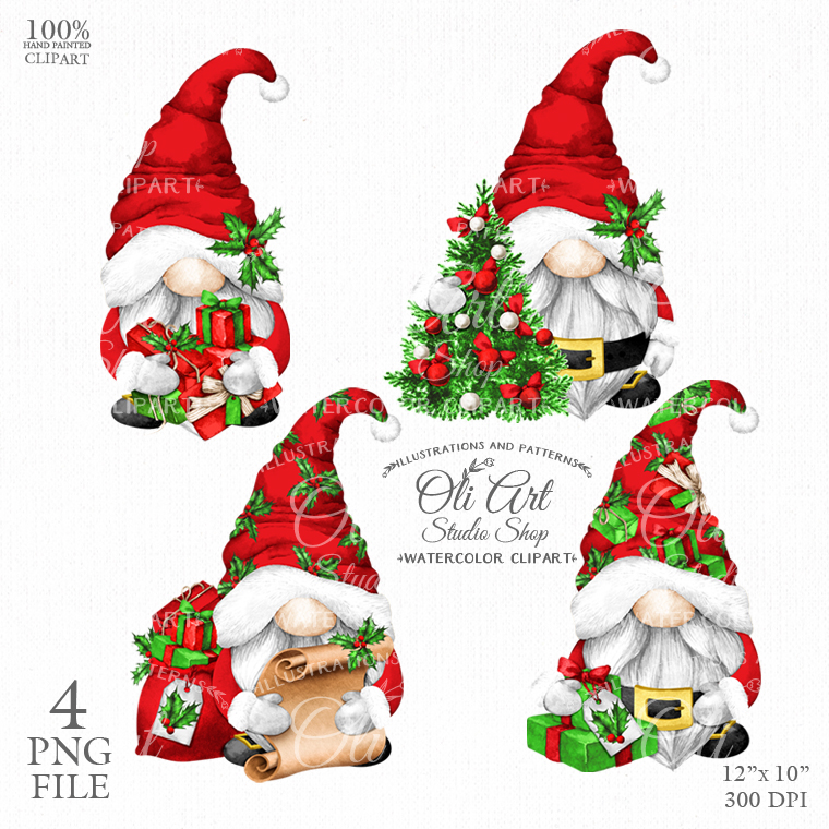 Christmas Digital Clipart. Santa Claus gnome. Sublimation Pn | Inspire ...