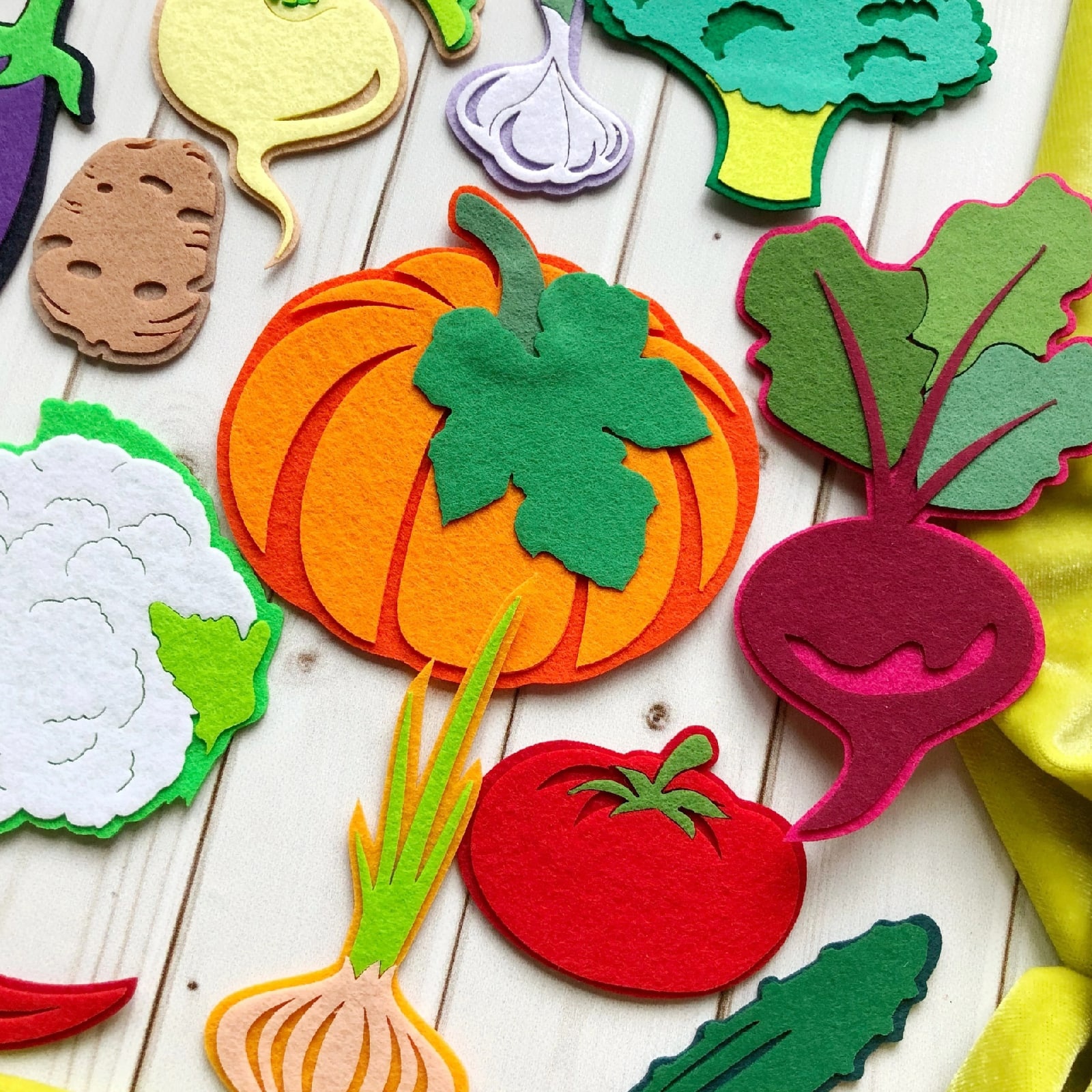 VEGETABLES set, Laser cut parts, Felt board pattern, Felt ne - Inspire ...