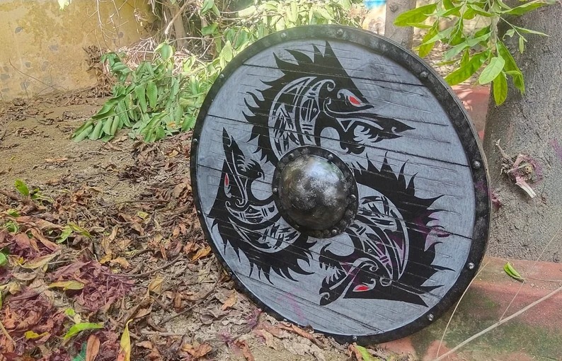 Medieval Wooden Viking Handmade Shield - Medieval Warrior Wo - Inspire ...