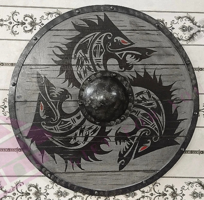 Medieval Wooden Viking Handmade Shield - Medieval Warrior Wo - Inspire ...