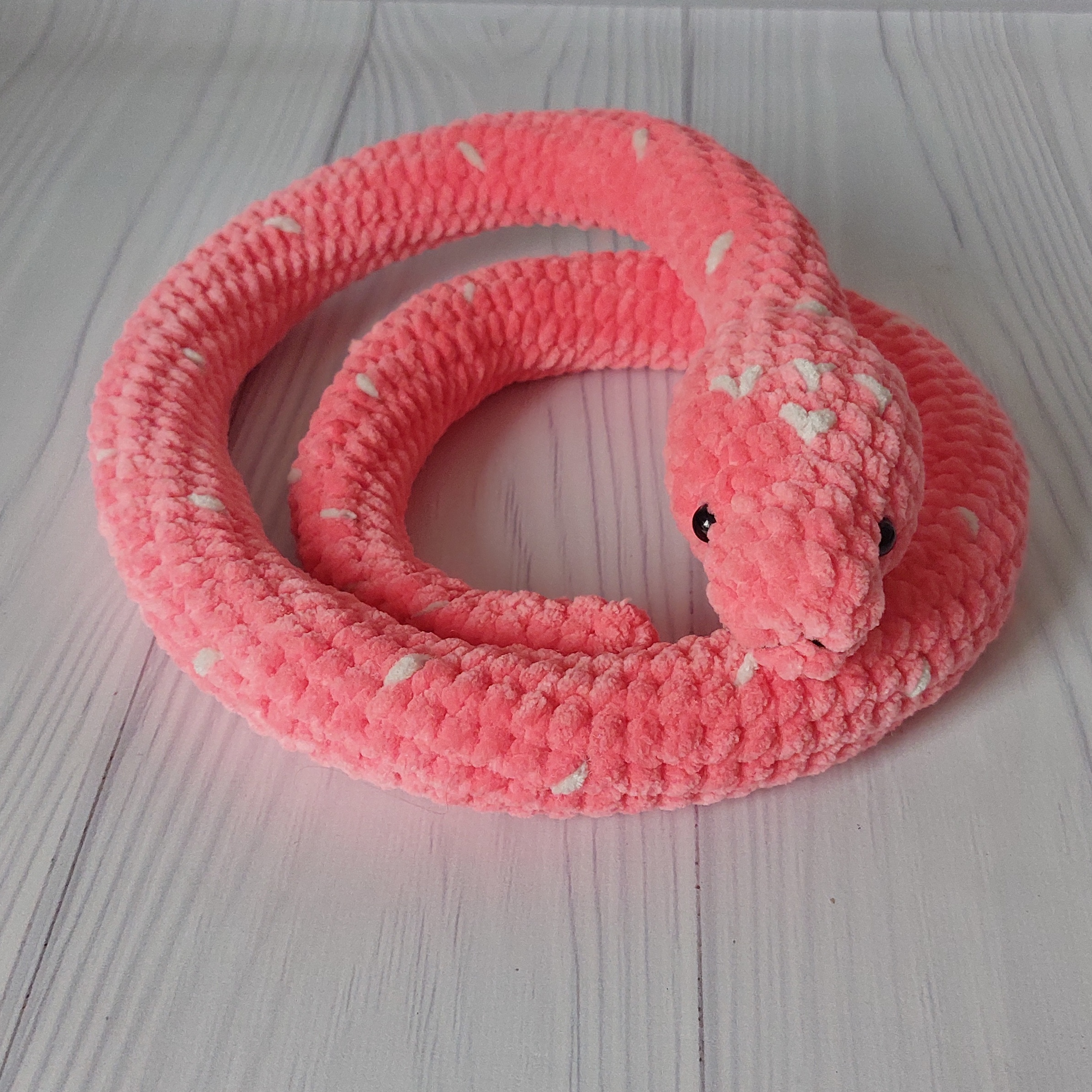 Light red snake lovers. Crochet snake. Gift for her. - Inspire Uplift