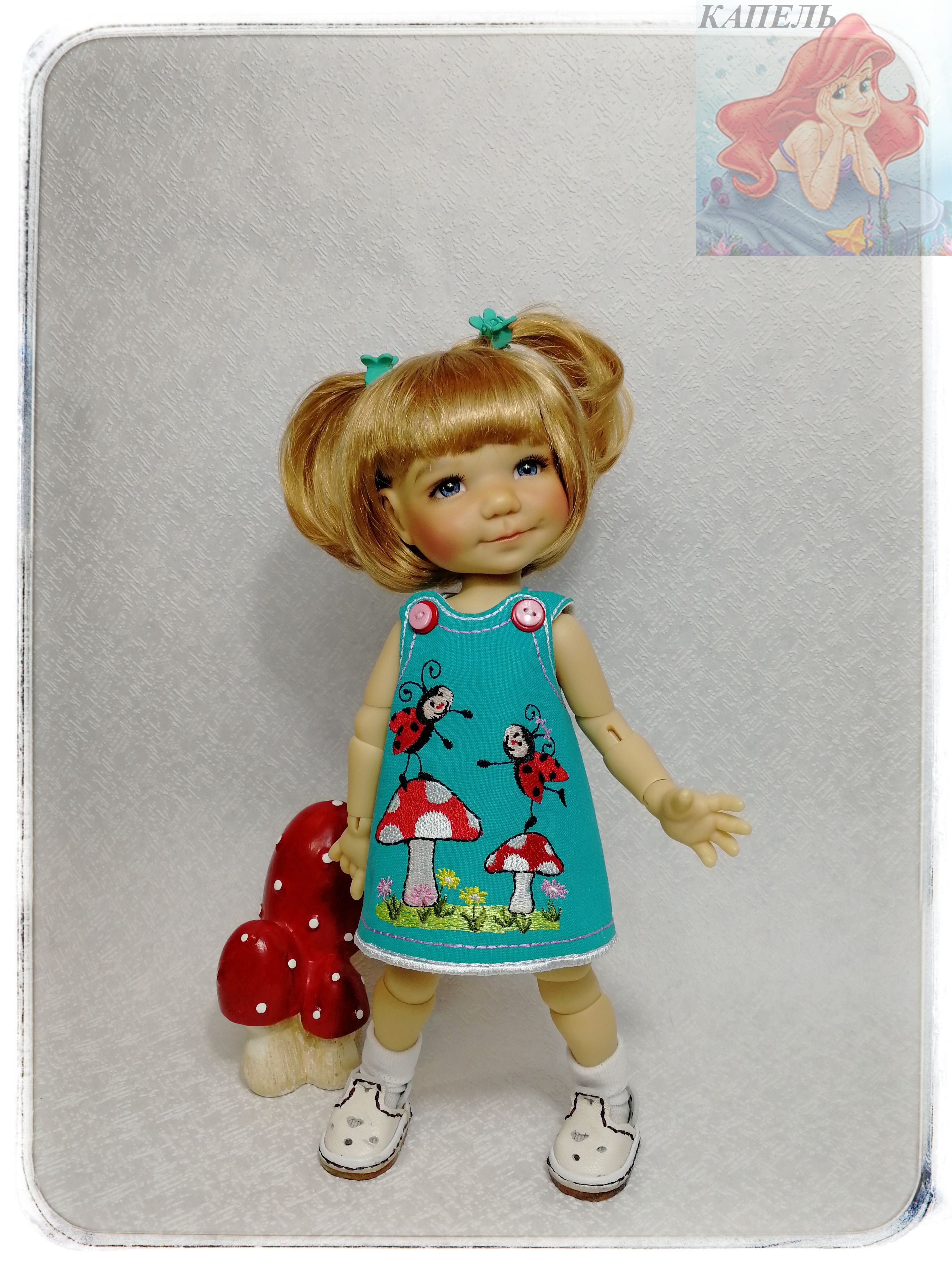 Embroidered dress for Meadow Dolls dumplings 11 in "Two lady | Inspire ...