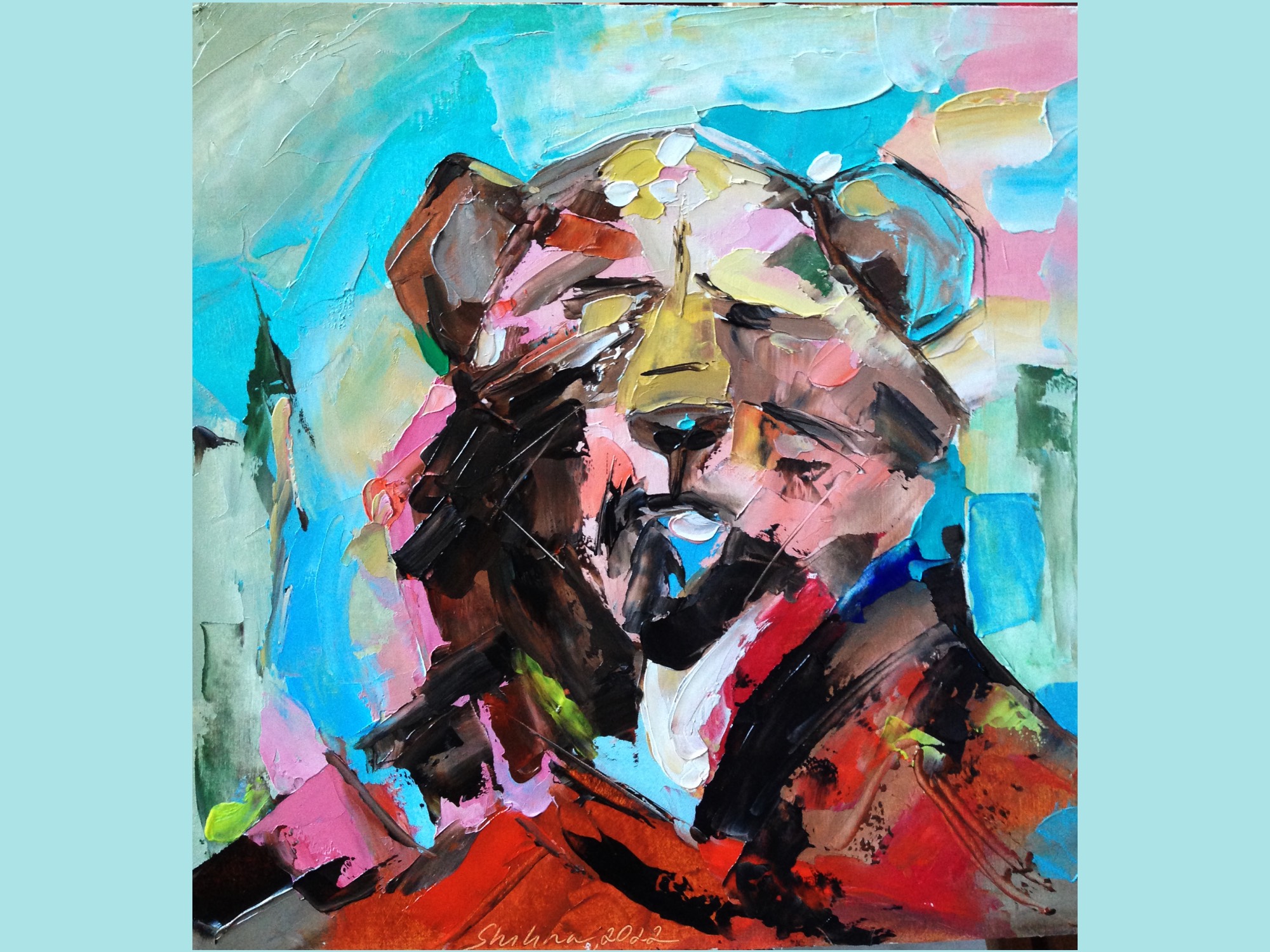 Bear Oil Painting On Canvas Small Animal Original Art Farmho | Inspire ...