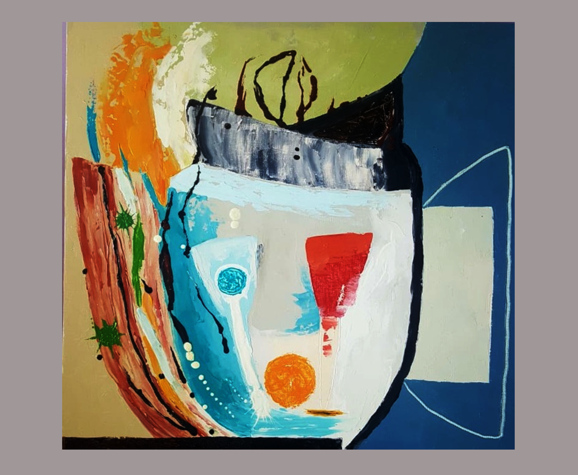 15" Abstract Still Life Oil Painting on Canvas Abstract Art | Inspire ...