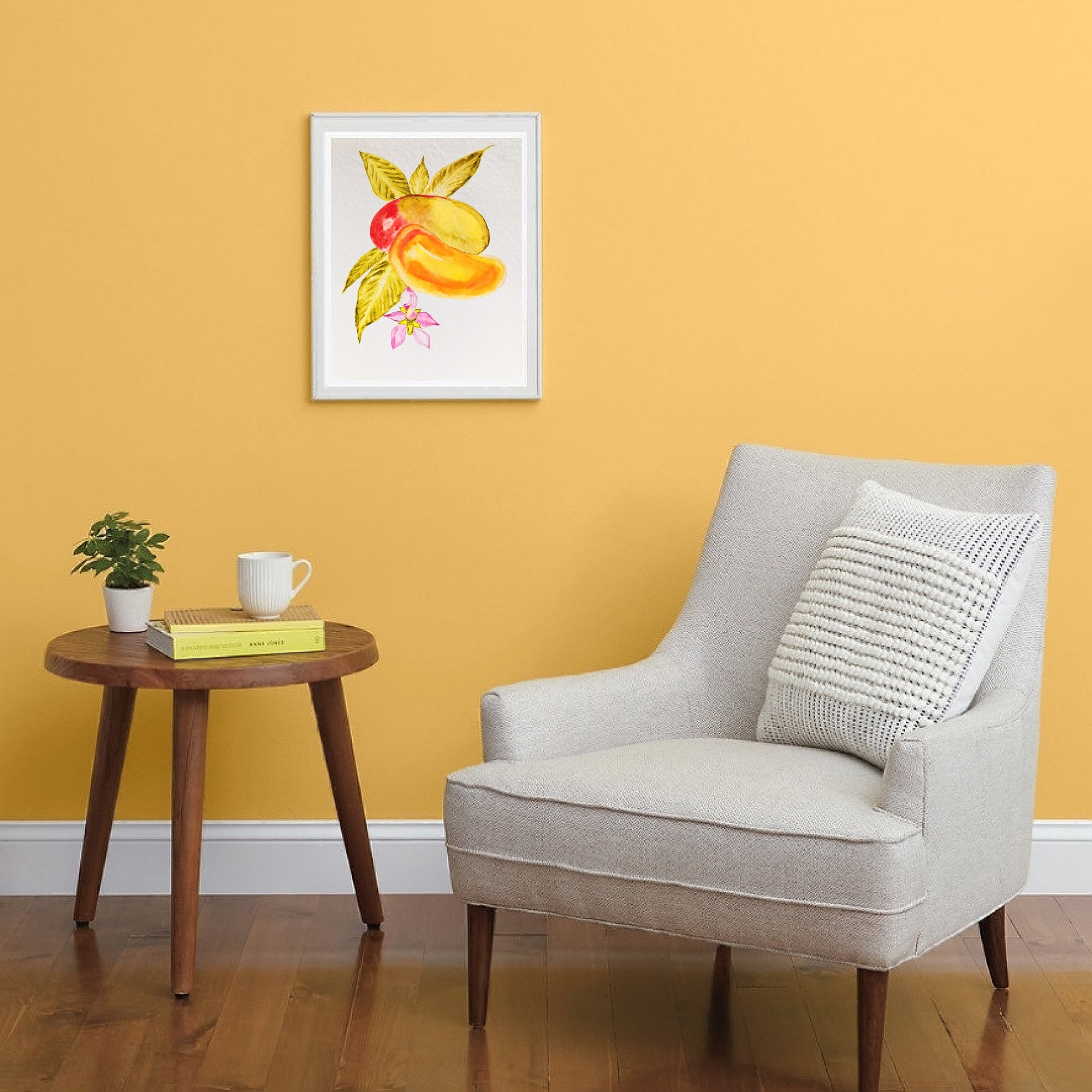 Mango Painting Fruit Original Art Food Wall Art Watercolor - Inspire Uplift