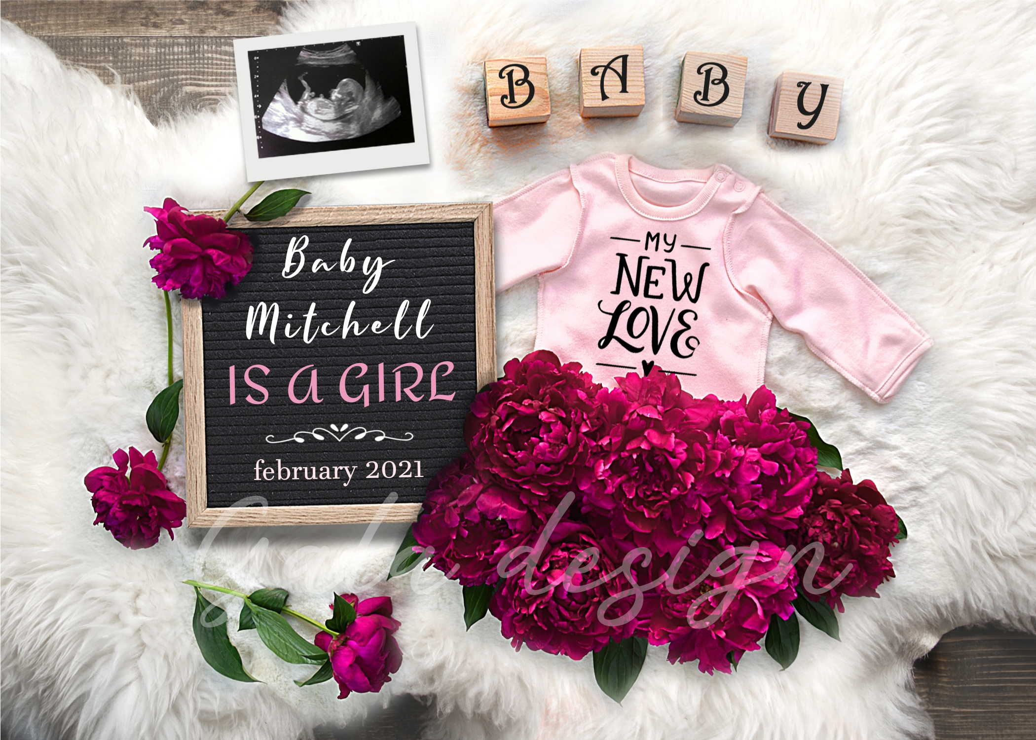 Girl pregnancy announcement, digital pregnancy announcement - Inspire ...
