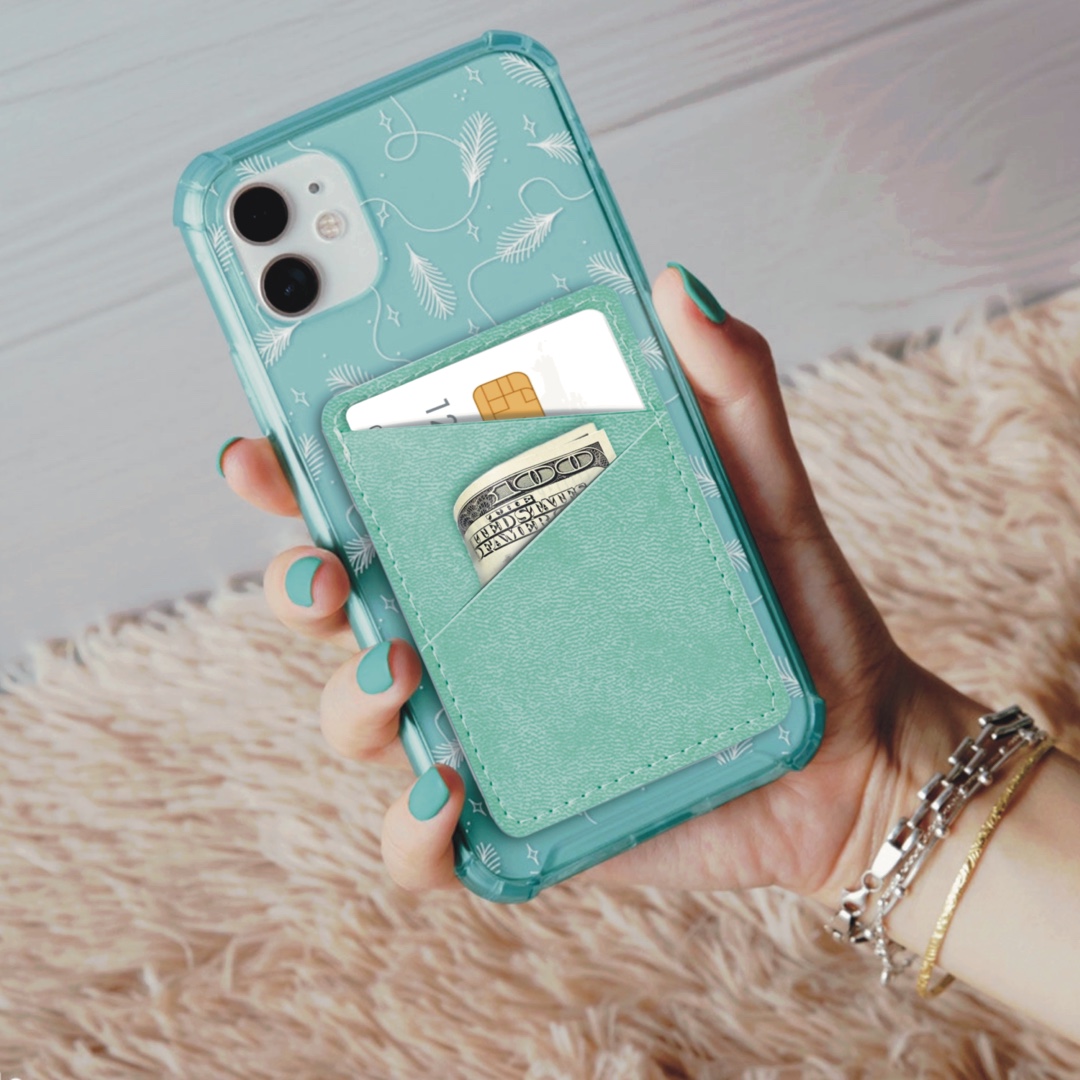 Phone Wallet cute minimalist stick on card holder - Inspire Uplift