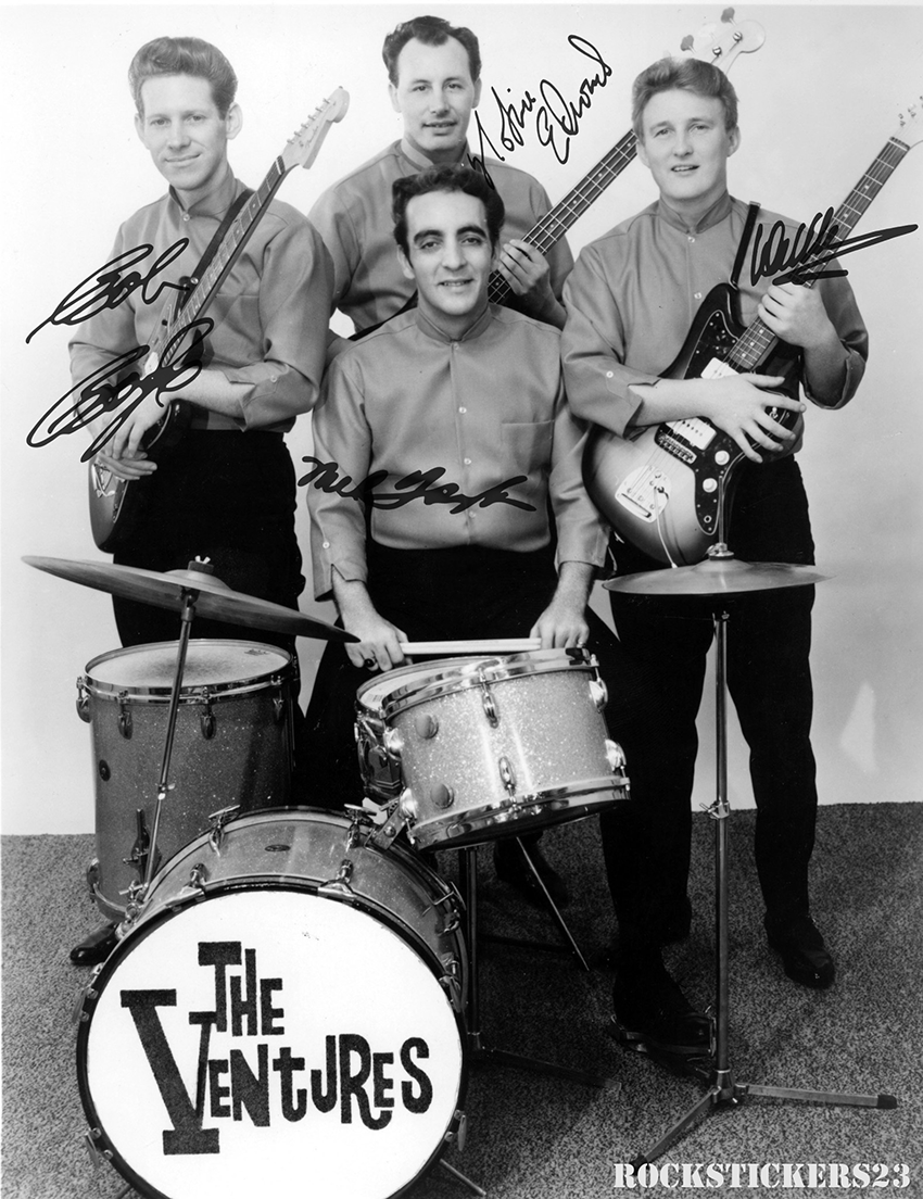 The Ventures autographs stickers Nokie Edwards, Don Wilson, - Inspire ...