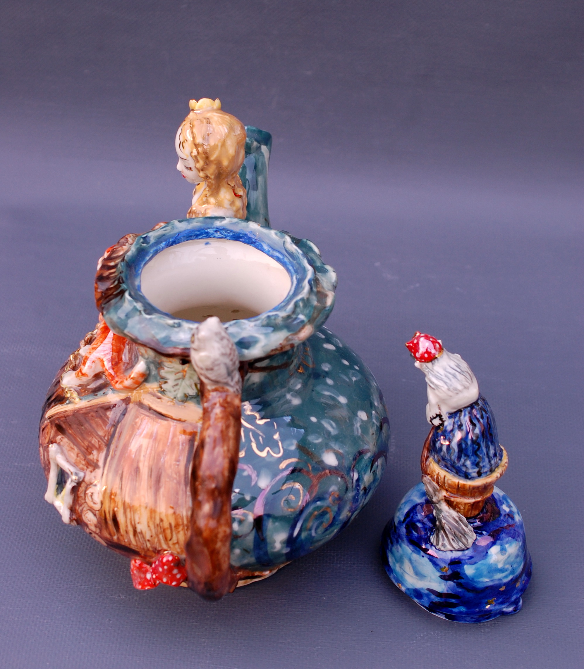 Fairy teapot Mermaid,Cat,Baba Yaga Figurine teapot Fine art - Inspire ...