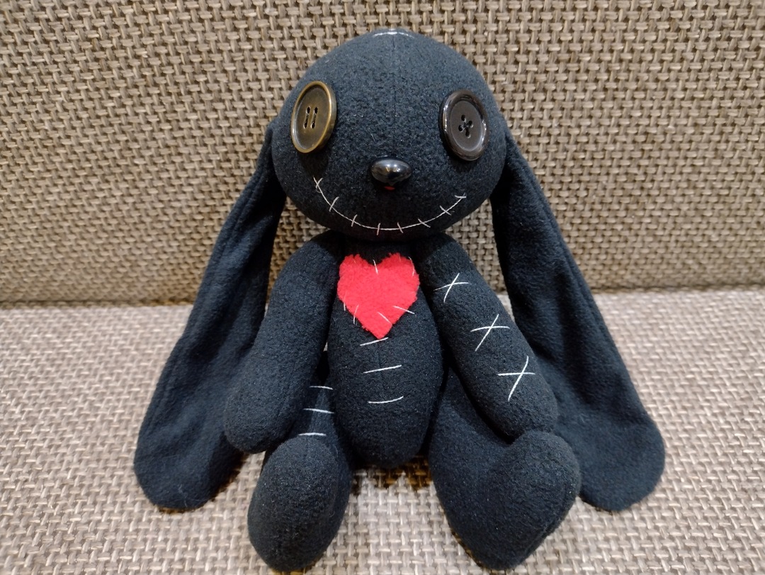 Black creepy rabbit Voodoo doll Scary toy bunny Rabbit stuff - Inspire ...