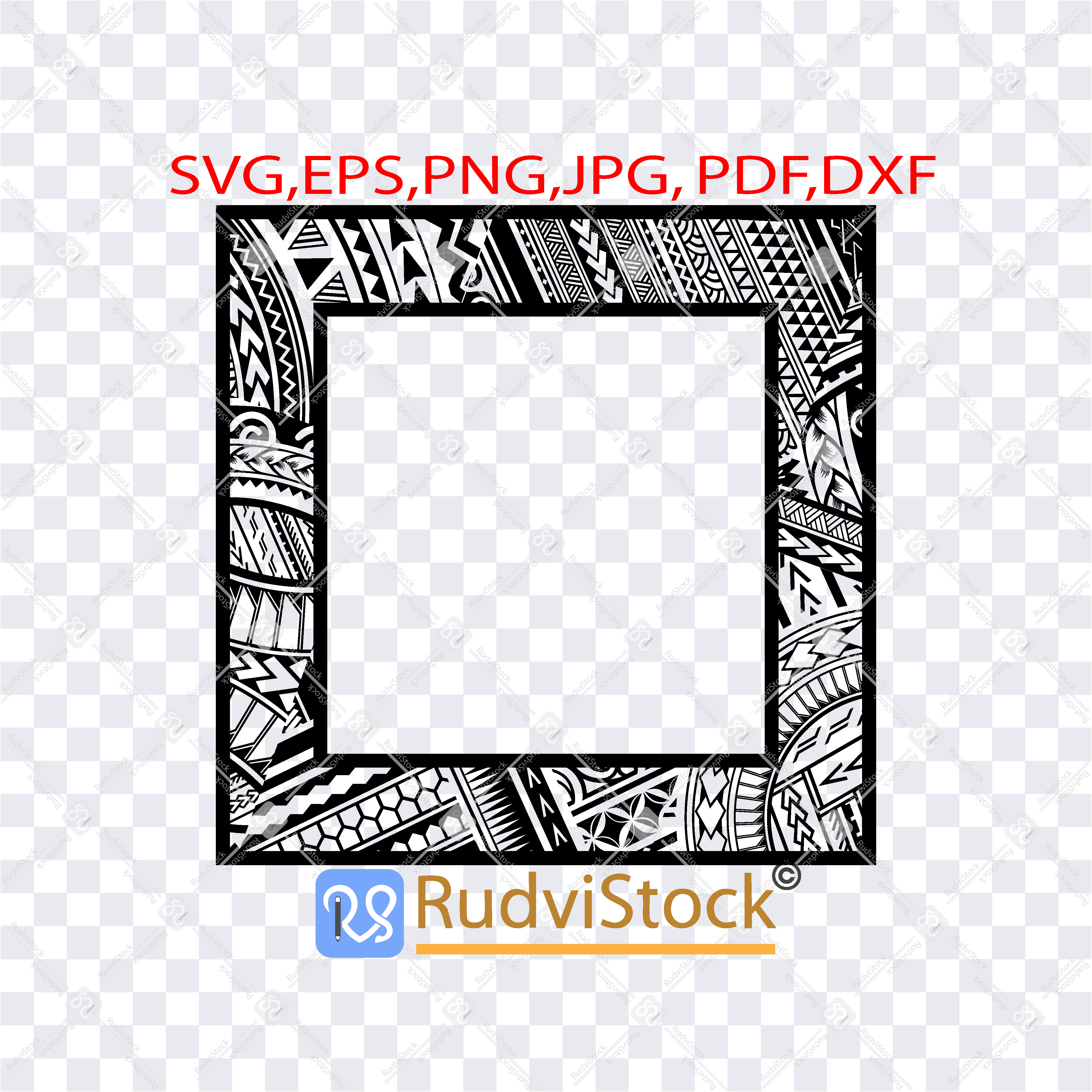 Samoan pattern frame digital design - Inspire Uplift