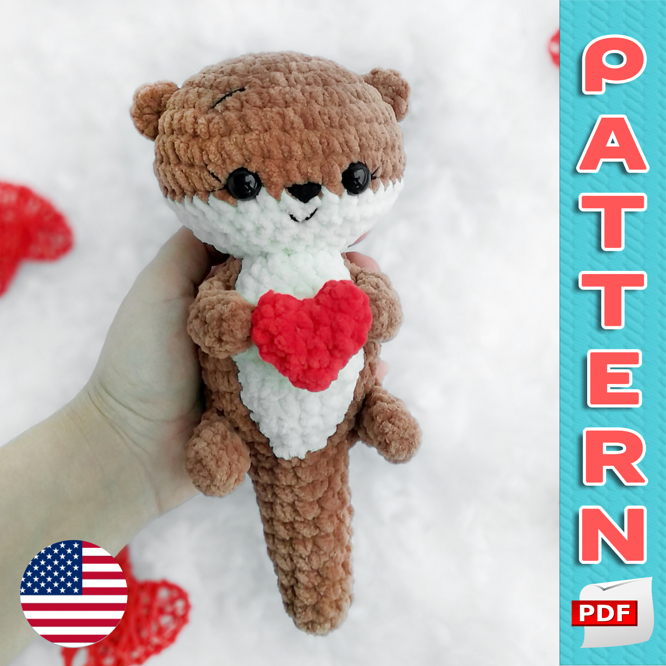 OTTER CROCHET PATTERN, VALENTINE'S DAY GIFT | Inspire Uplift