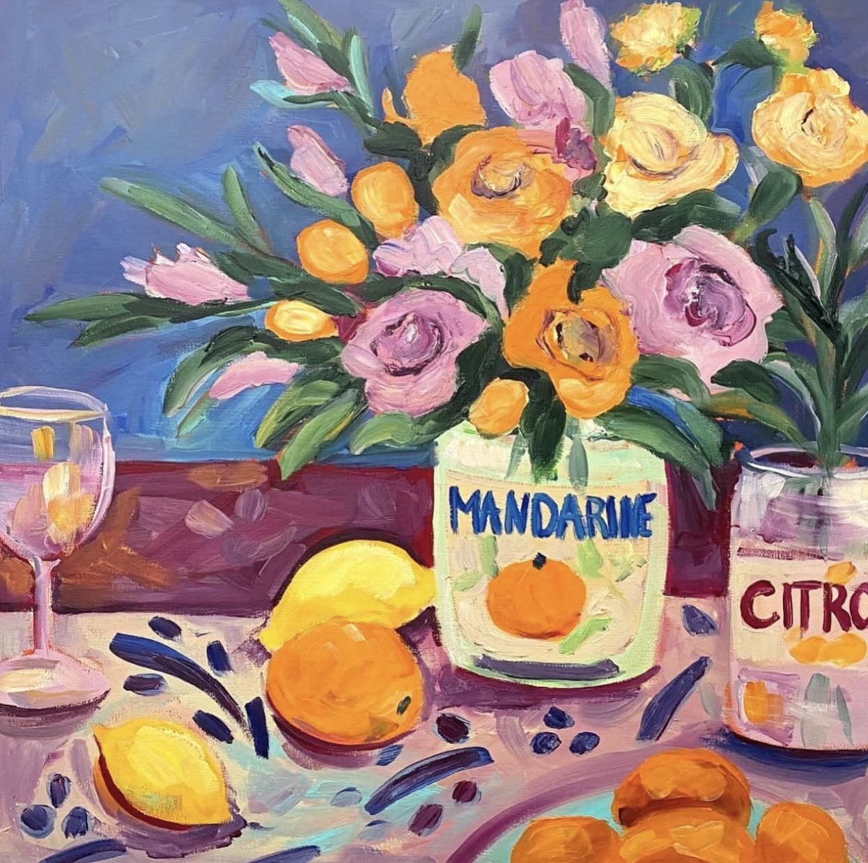 Still life with Mandarins and Roses, Original oil painting o | Inspire ...