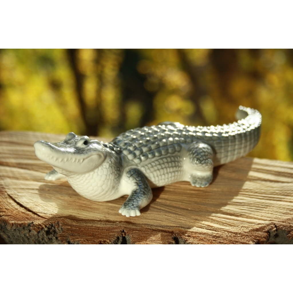 figurine Crocodile, alligator porcelain , statuette - Inspire Uplift
