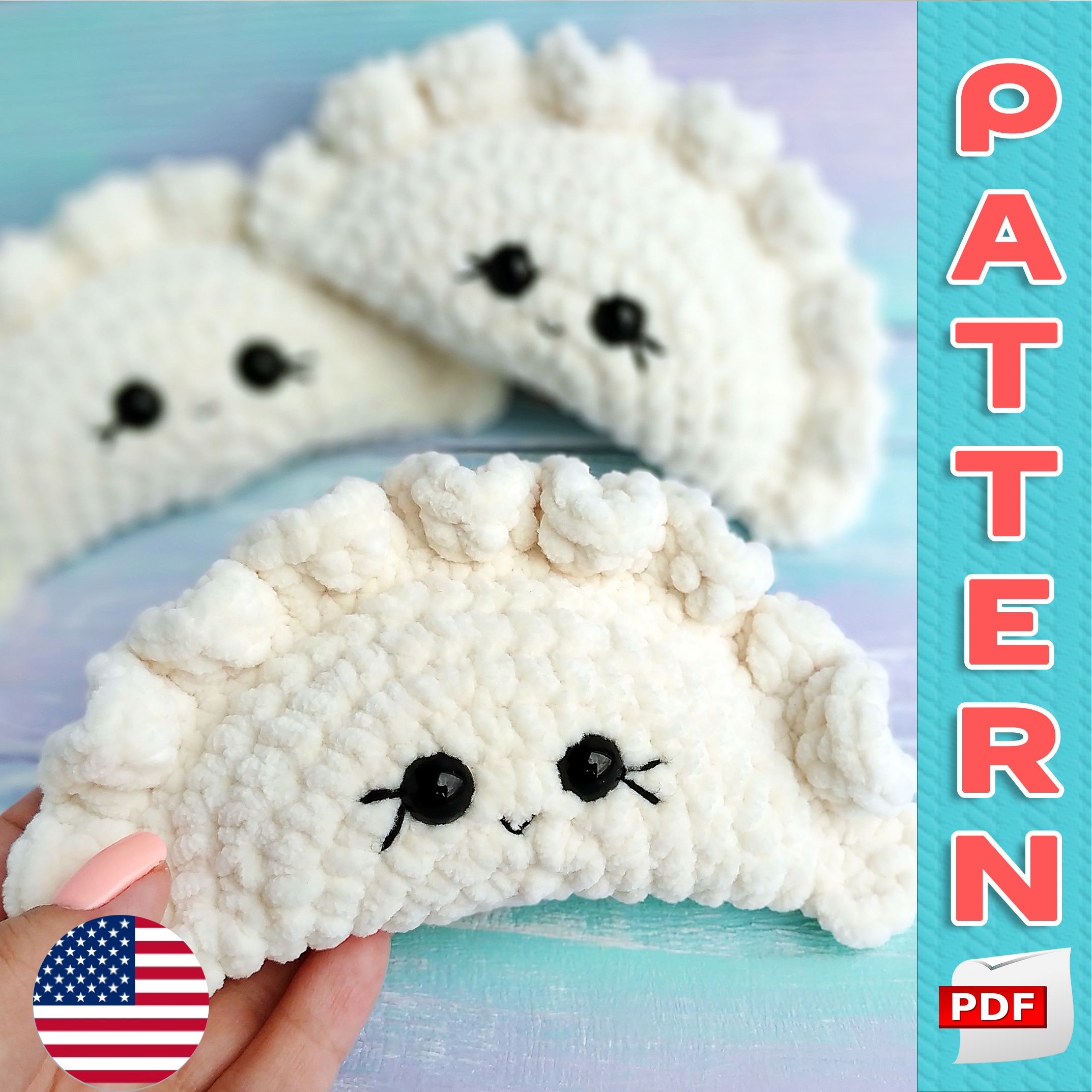 DUMPLING CROCHET PATTERN, PIEROGI AMIGURUMI KAWAII PLUSH TOY - Inspire ...