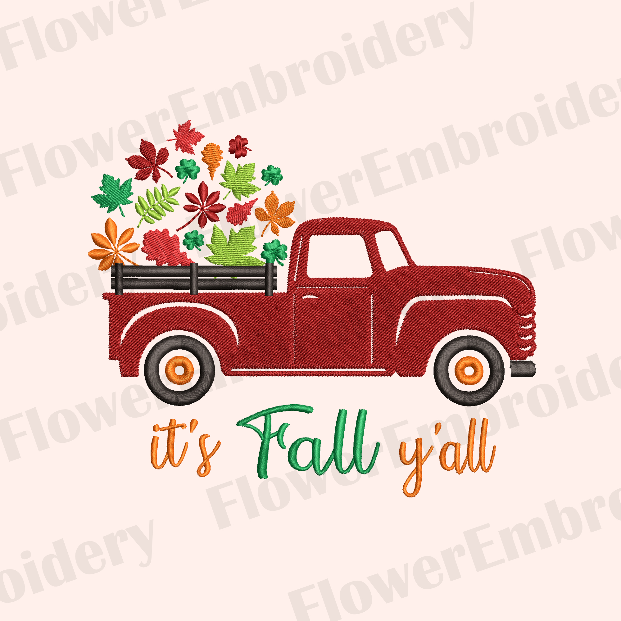 It's fall y'all machine embroidery Truck machine embroidery - Inspire ...