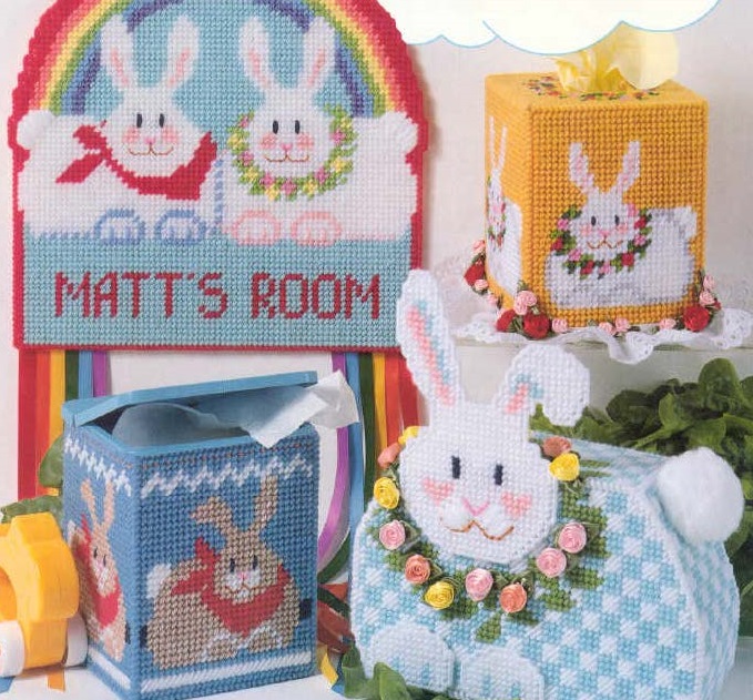 Digital | Vintage Plastic Canvas Pattern Bunnies for Babies | Inspire ...