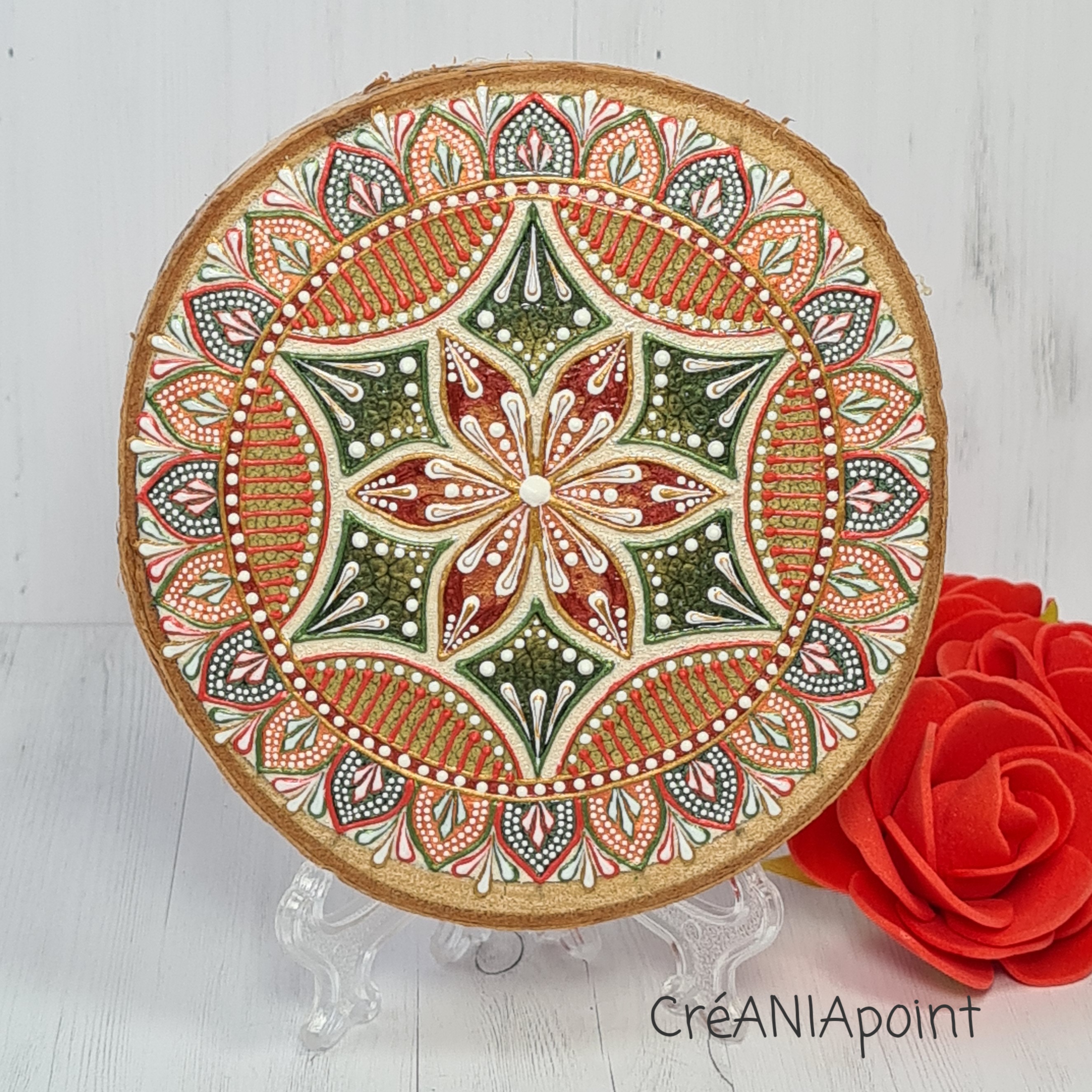 Mandala dot art Dot painting Wood slice art Dotted mandala | Inspire Uplift