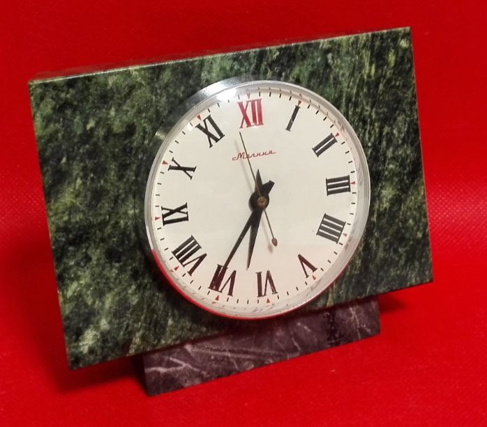 Soviet Antique Desk Clock in Stone. Vintage mantel clock Mol - Inspire ...