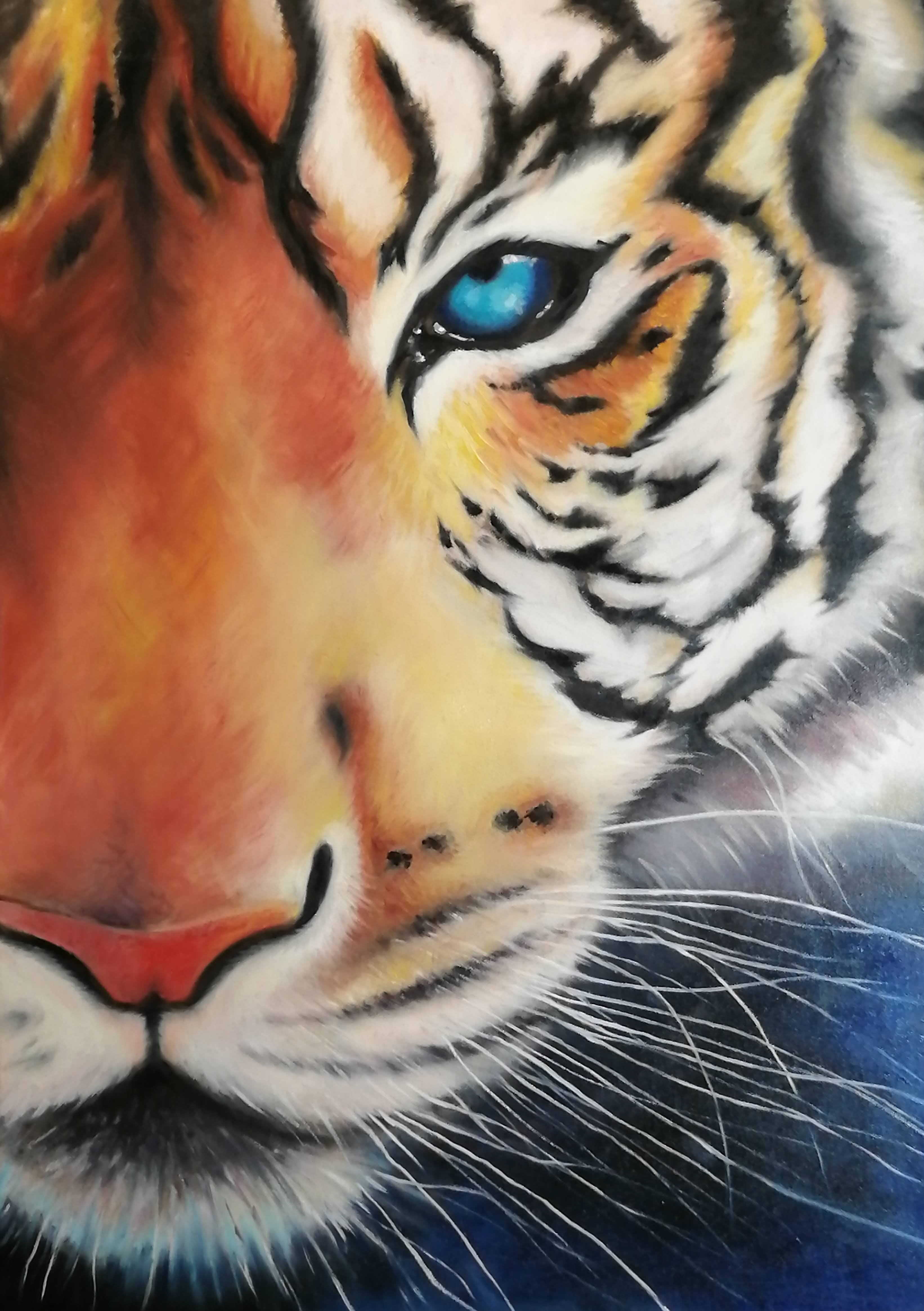 Tiger oil painting original art Wild animal artwork Wildlife | Inspire ...