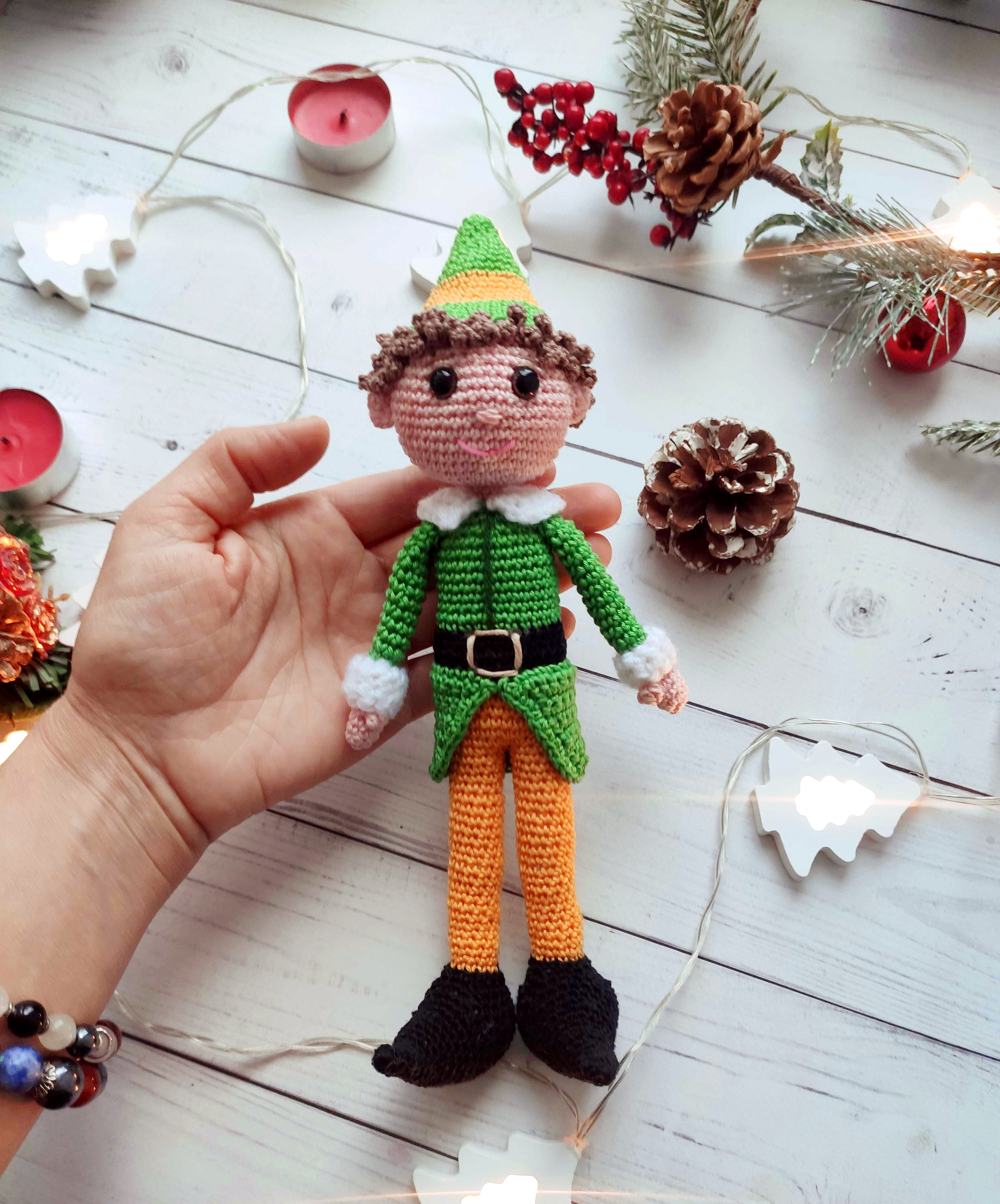 Christmas Elf, Buddy Elf, Crochet Elves, Christmas doll 9 in | Inspire ...