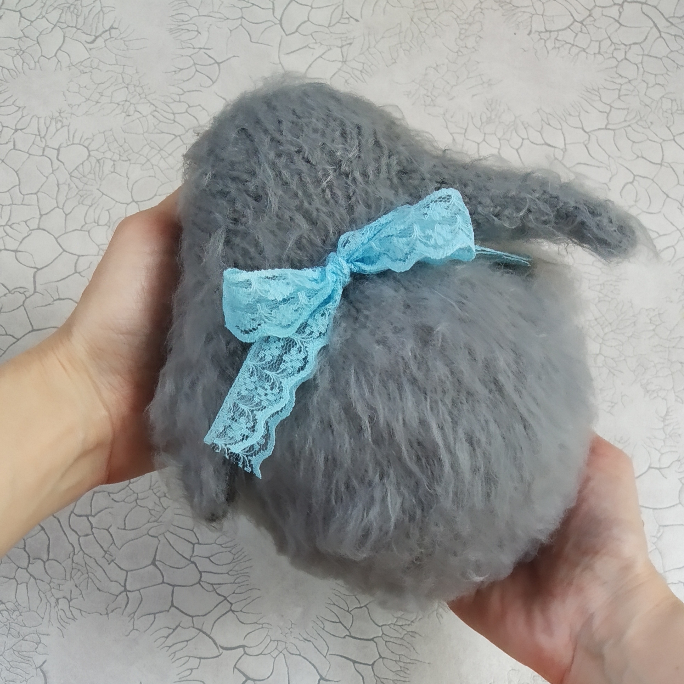 realistic stuffed rabbit with bow plush lop eared rabbit han - Inspire ...
