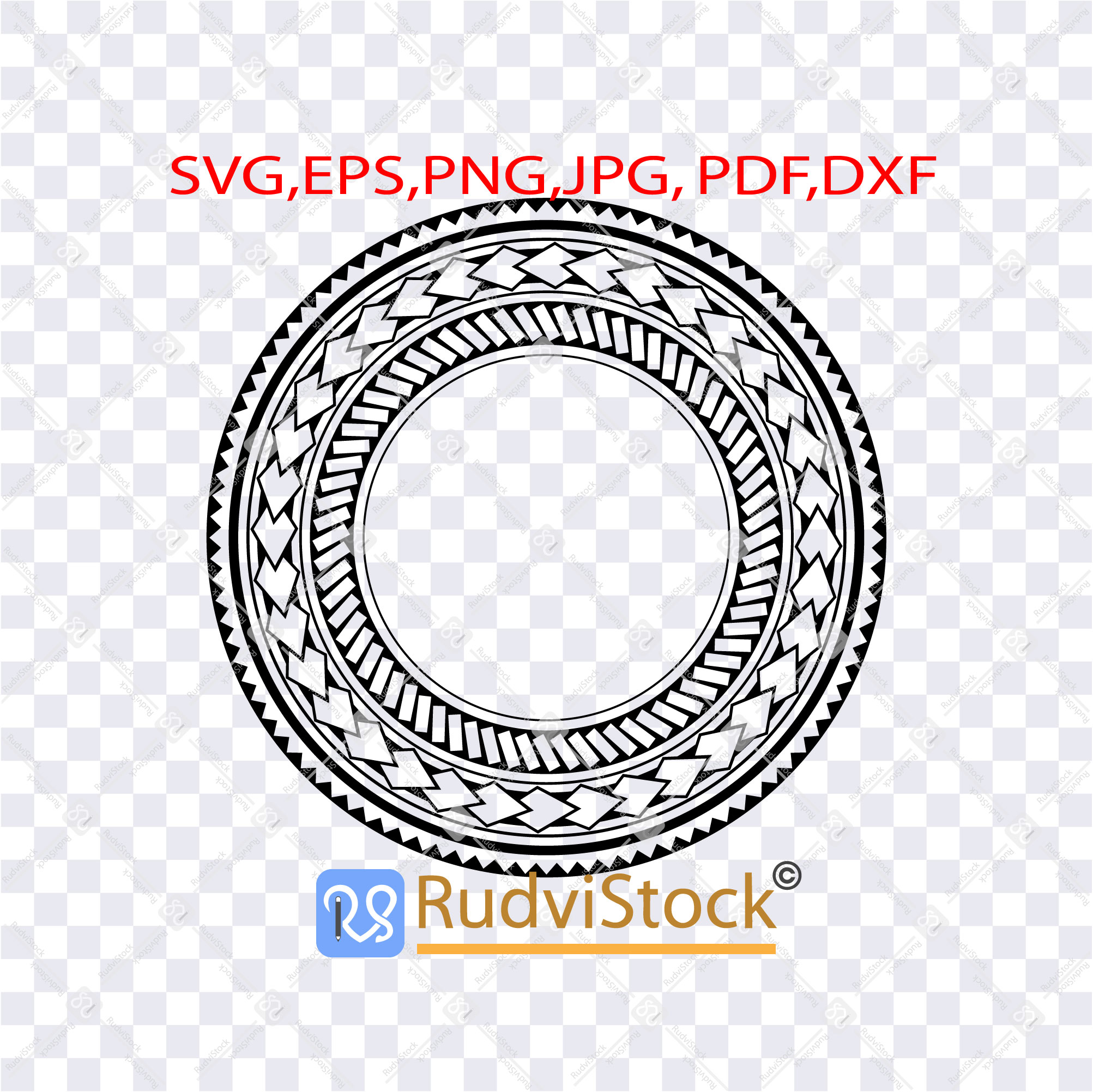 Samoan art circle frame border - Inspire Uplift