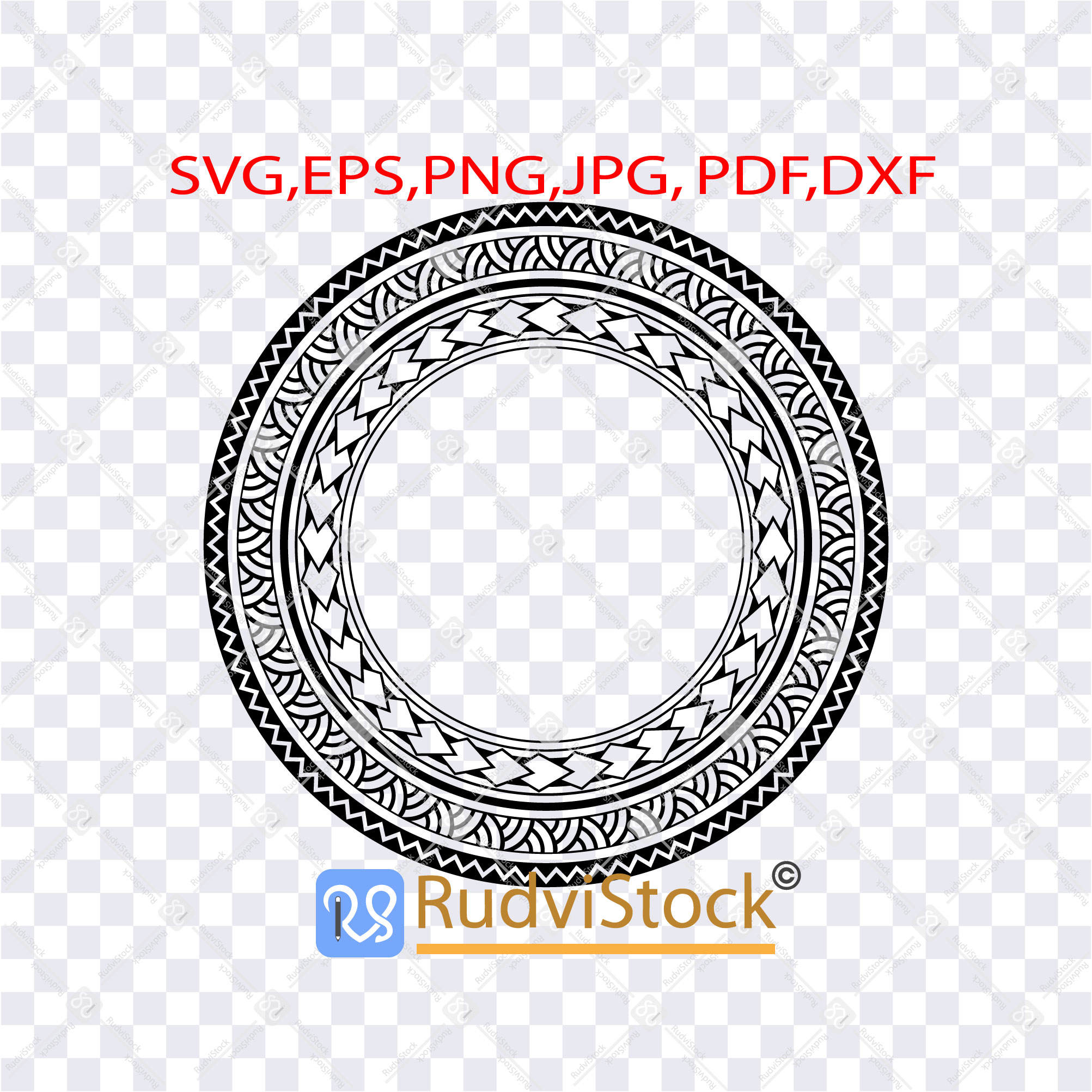 Polynesian art circle frame border | Inspire Uplift