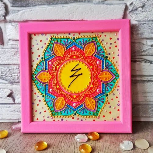 Reiki symbols art Raku mandala glass painting Healing Usui | Inspire Uplift