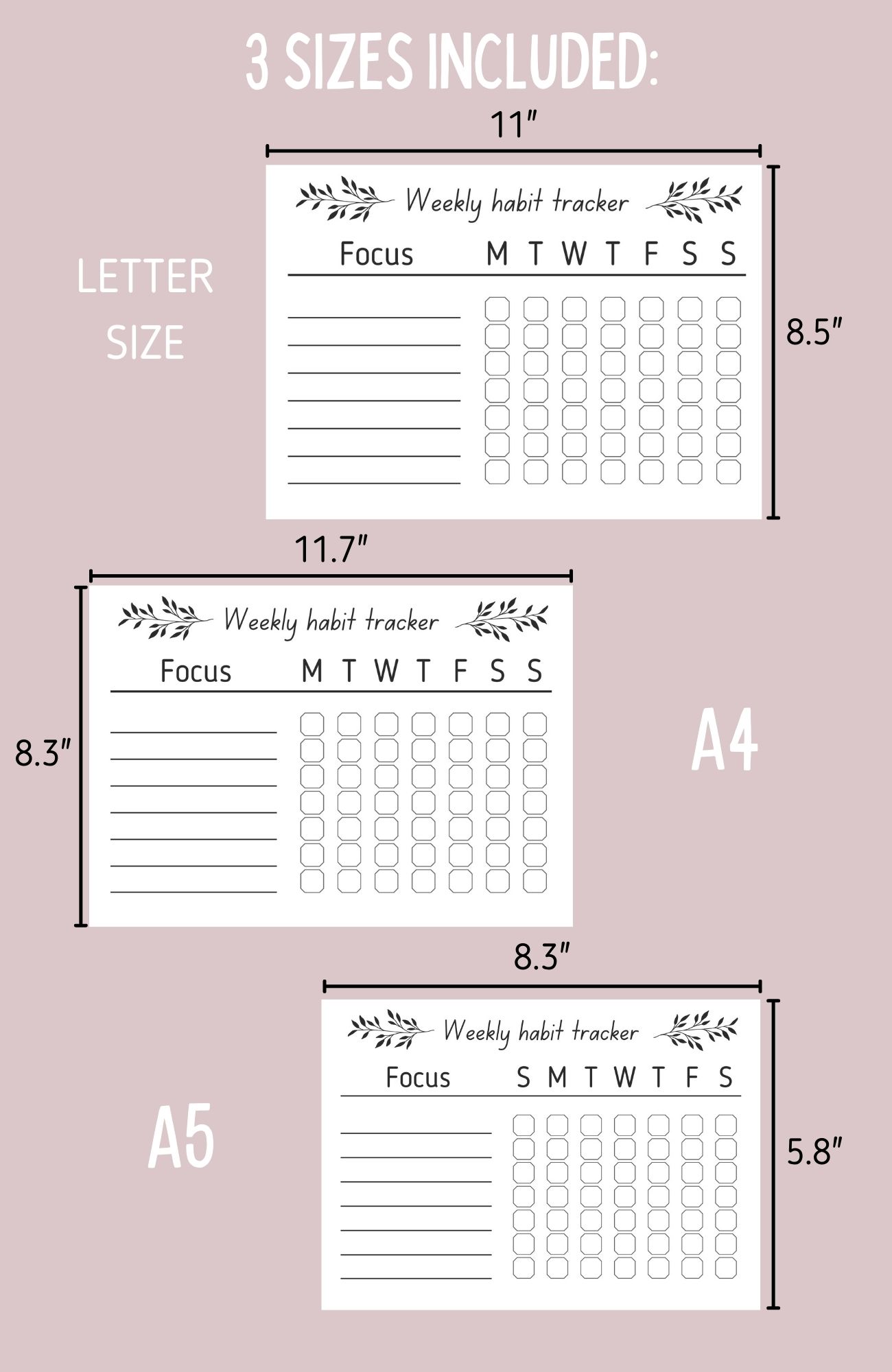 Weekly Habit Tracker. Mental Health and Wellness, Daily Habi - Inspire ...