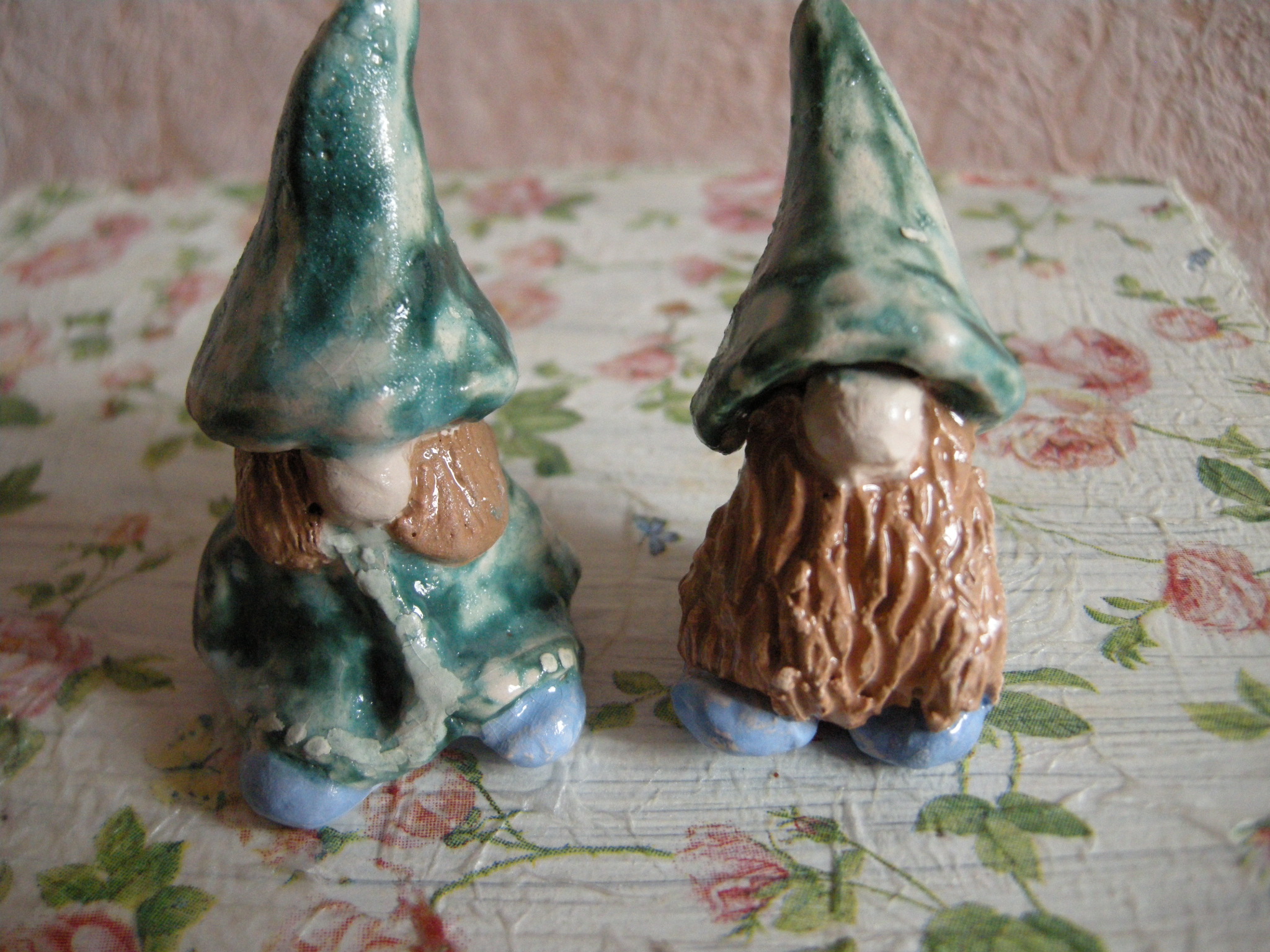 Set of 2. Ceramic pair of gnomes. Home decor | Inspire Uplift