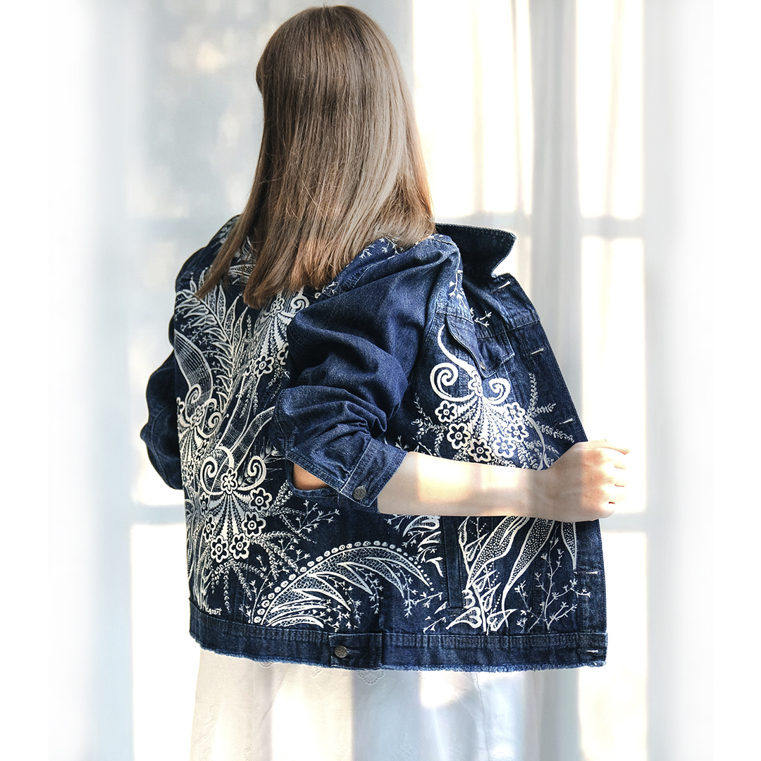 Women jacket Denim jacket Unique hand painted cotton jacket | Inspire ...