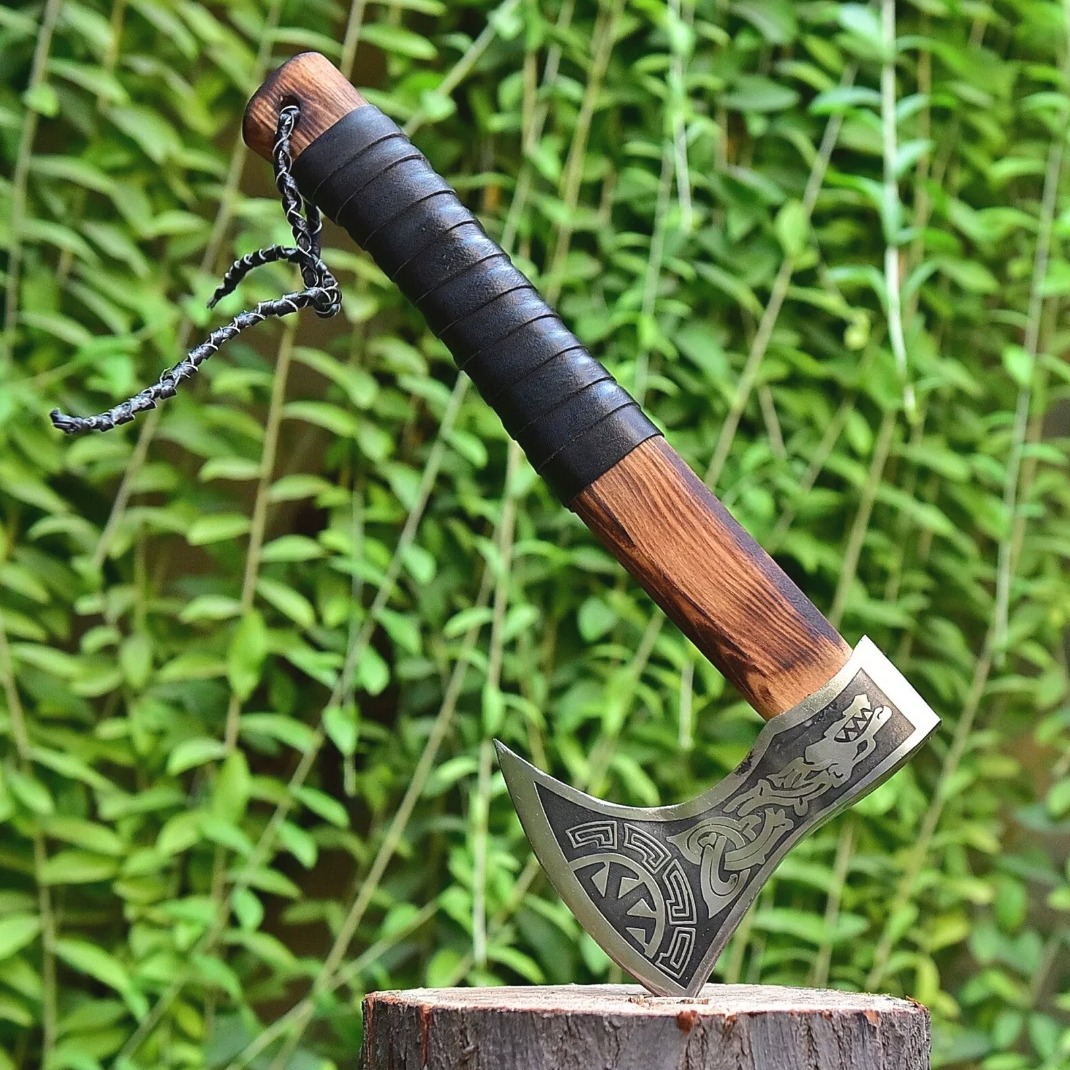 Handmade Carbon Steel Hatchet Tomahawk Hunting Viking Axe - Inspire Uplift